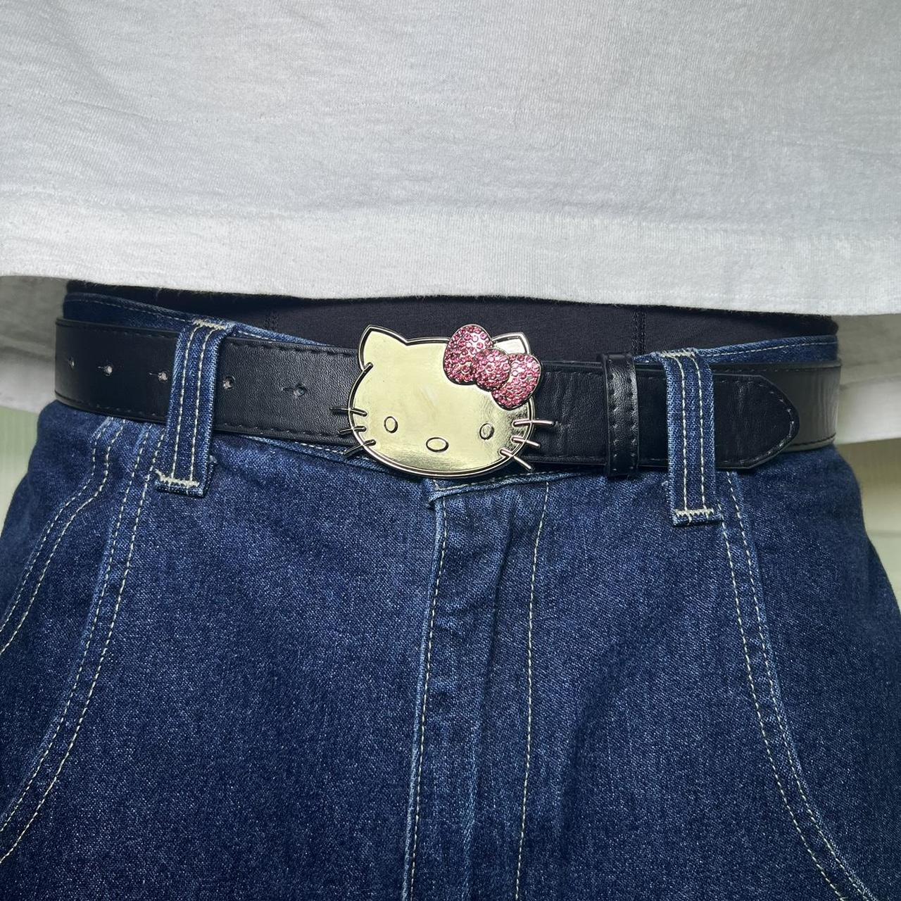 y2k 2000s hello kitty rhinestone crystal grunge goth... - Depop