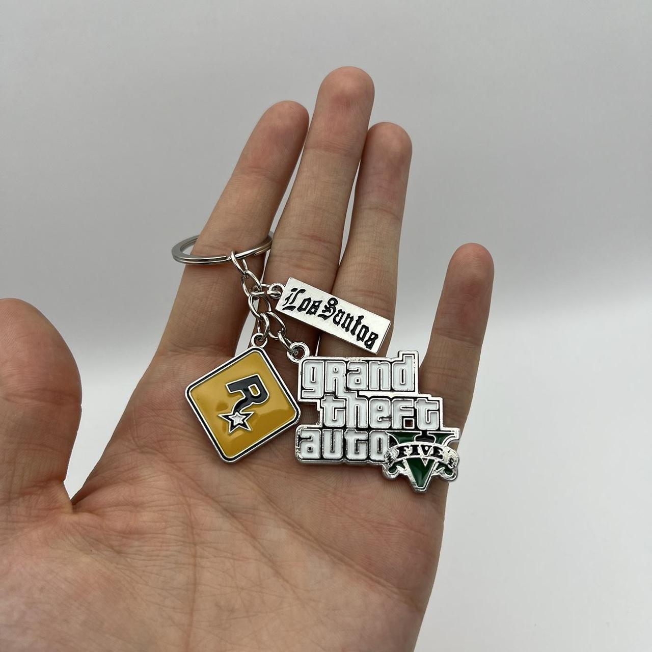 y2k 2000s rockstar games gta v keychain brand... - Depop