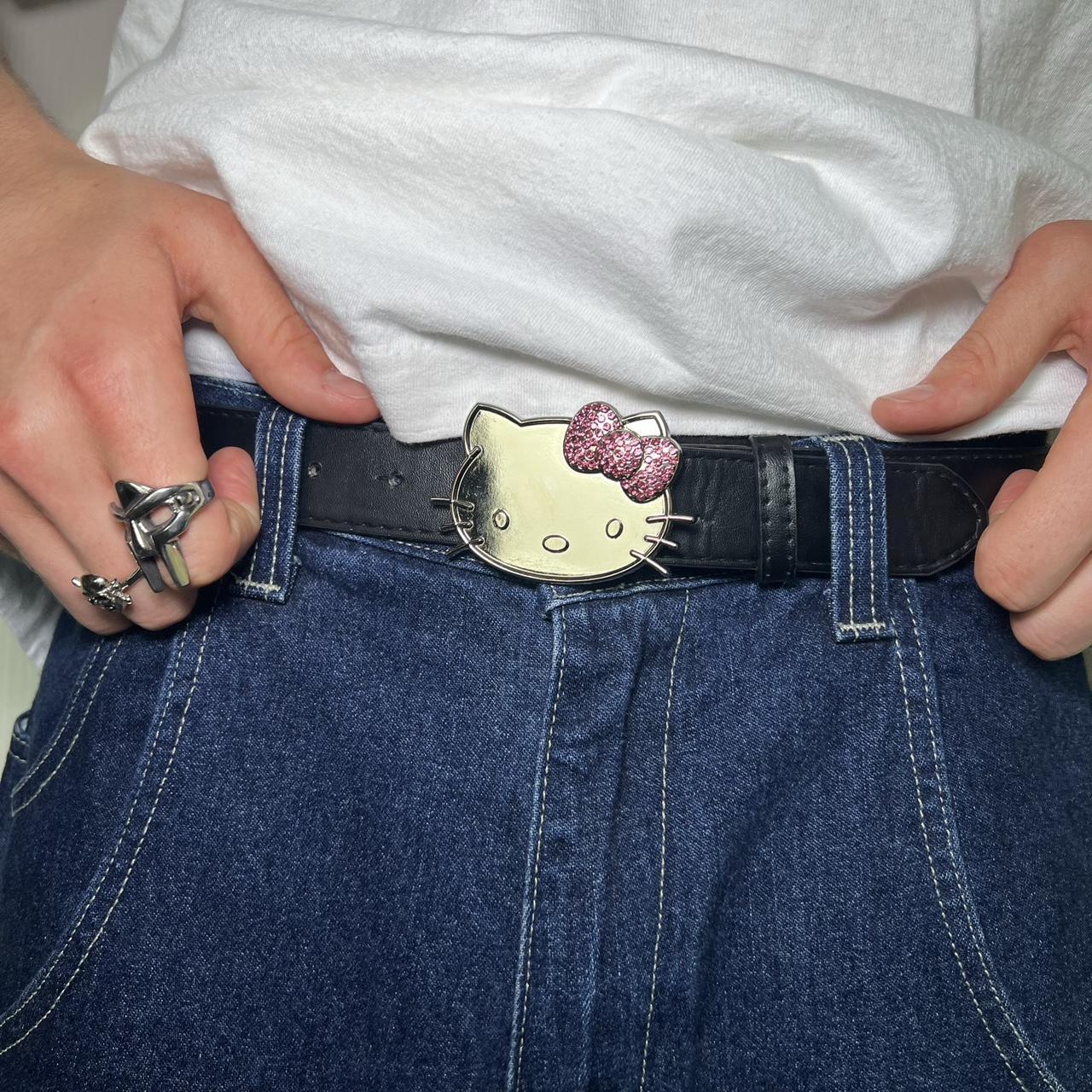 y2k 2000s style hello kitty rhinestone crystal... - Depop