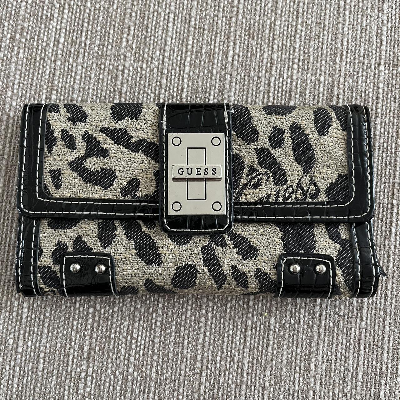 Guess leopard print purse with patent black inside. - Depop