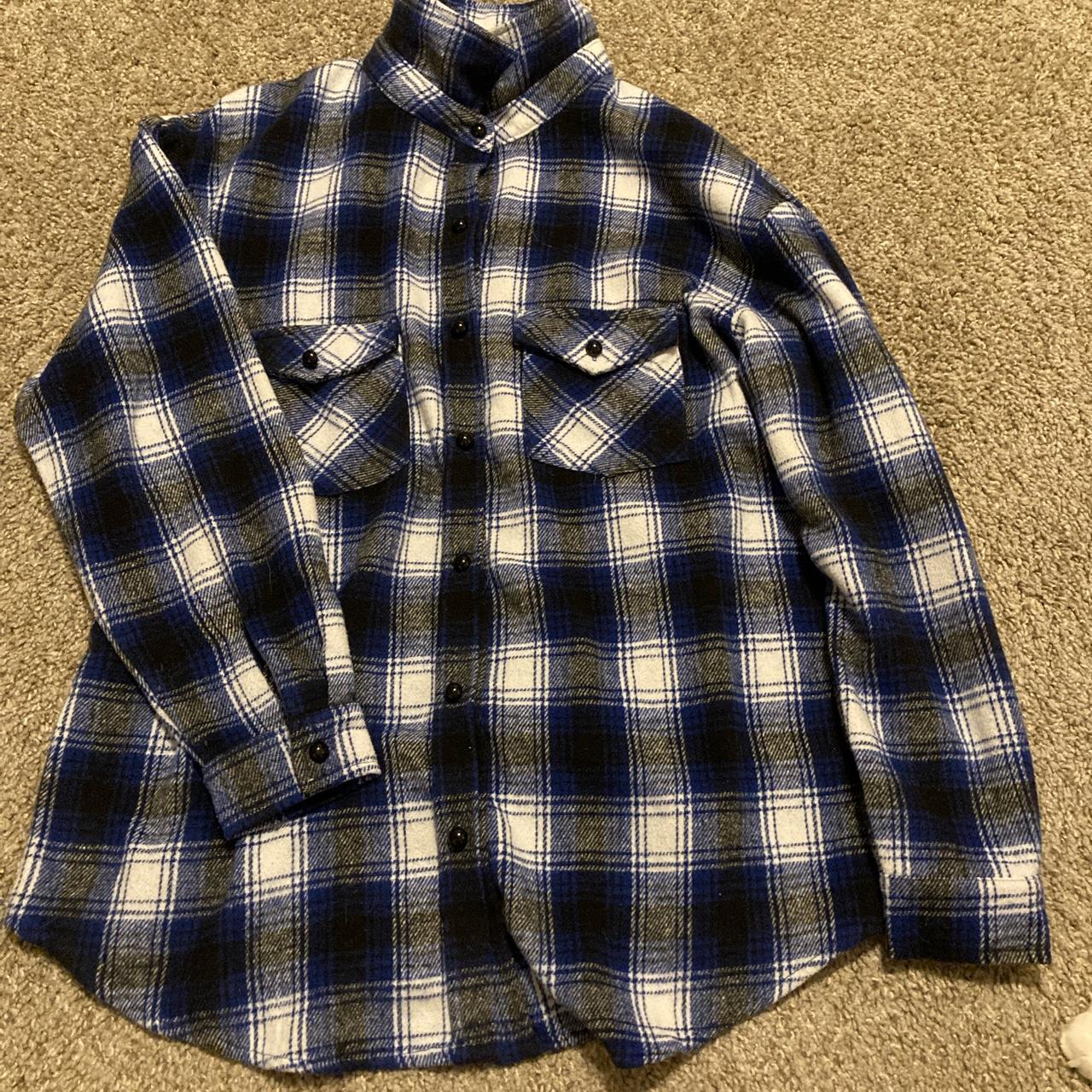 the coziest blue flannel ever #flannel #cozy... - Depop