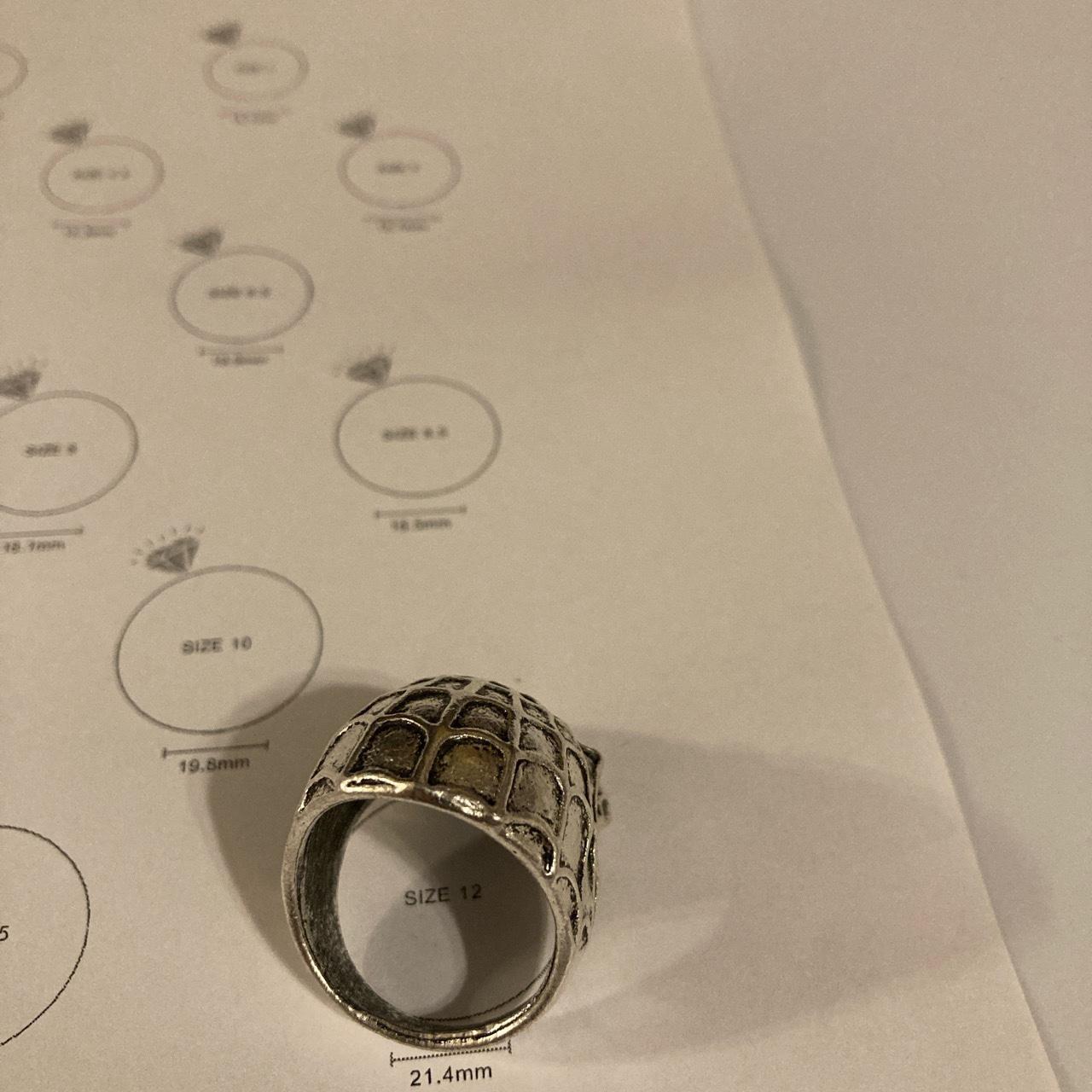 Y2K/Cyber Y2K style silver skull with spider web... - Depop