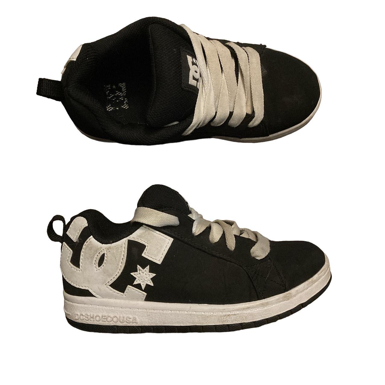 DC Court Graffik chunky black skate shoes with white... - Depop