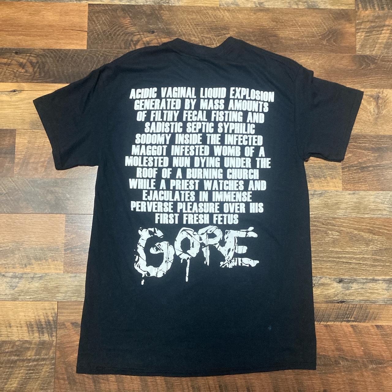 Xavleg black short sleeve band tee with white front... - Depop