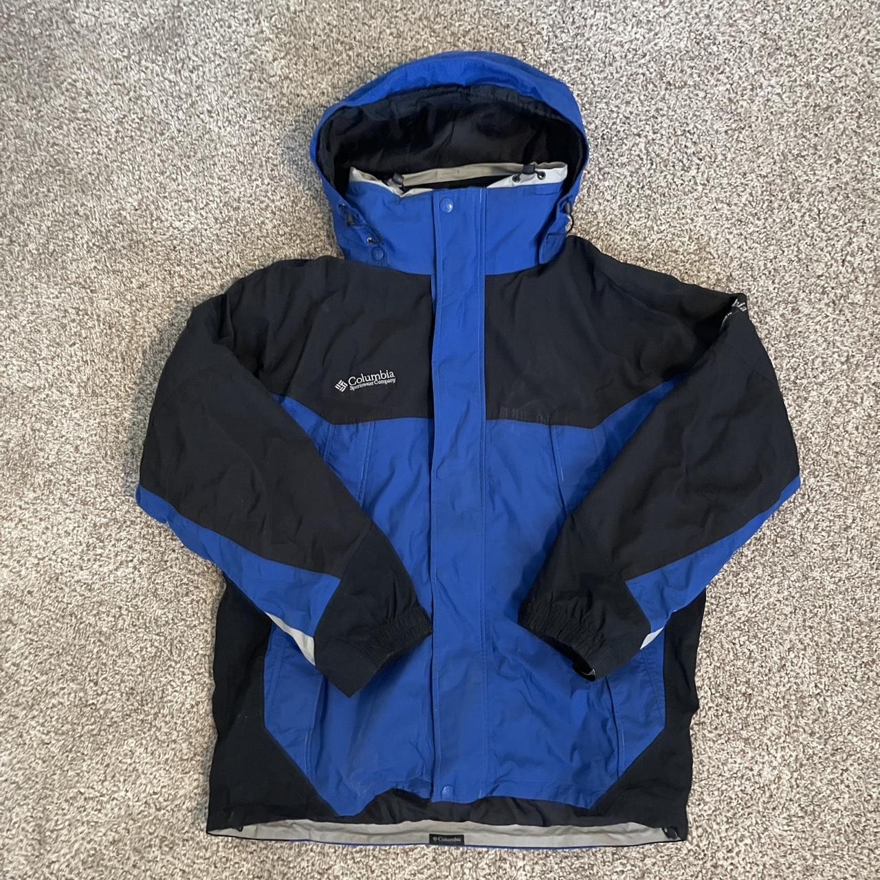 Columbia Sportswear Men's Black and Blue Jacket | Depop