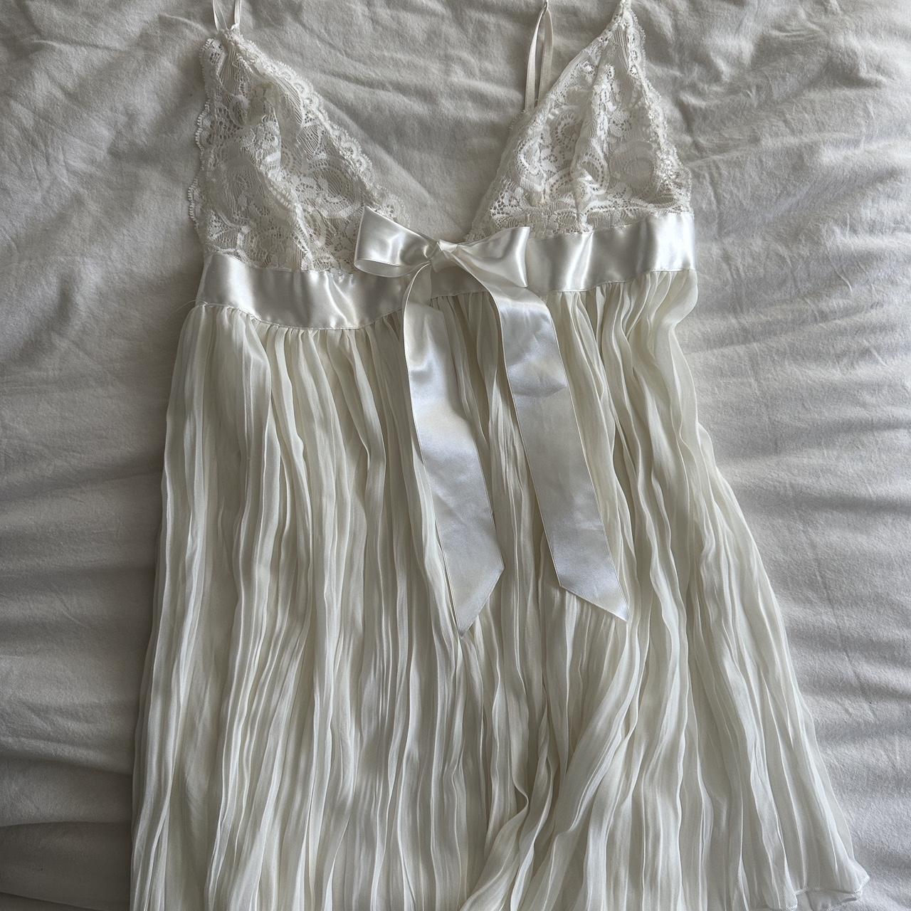 victoria secret ivory babydoll lace top - Depop