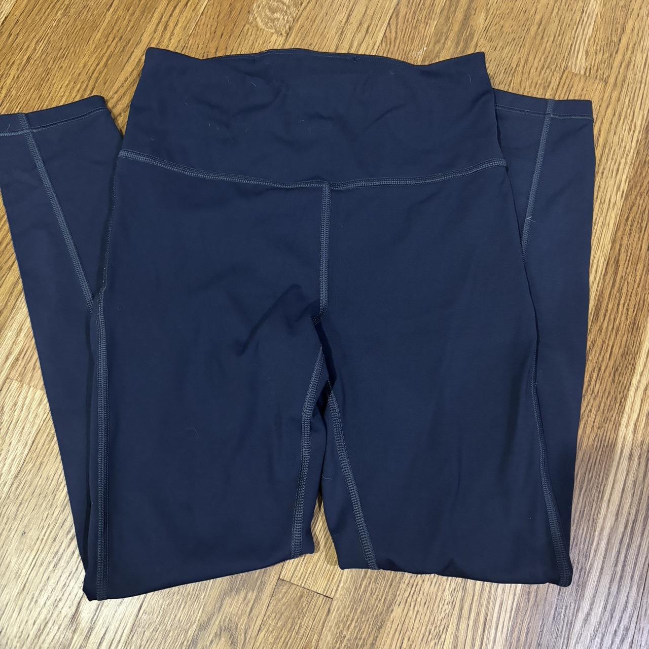 Blue navy athleta leggings. Size XS! With pockets! - Depop
