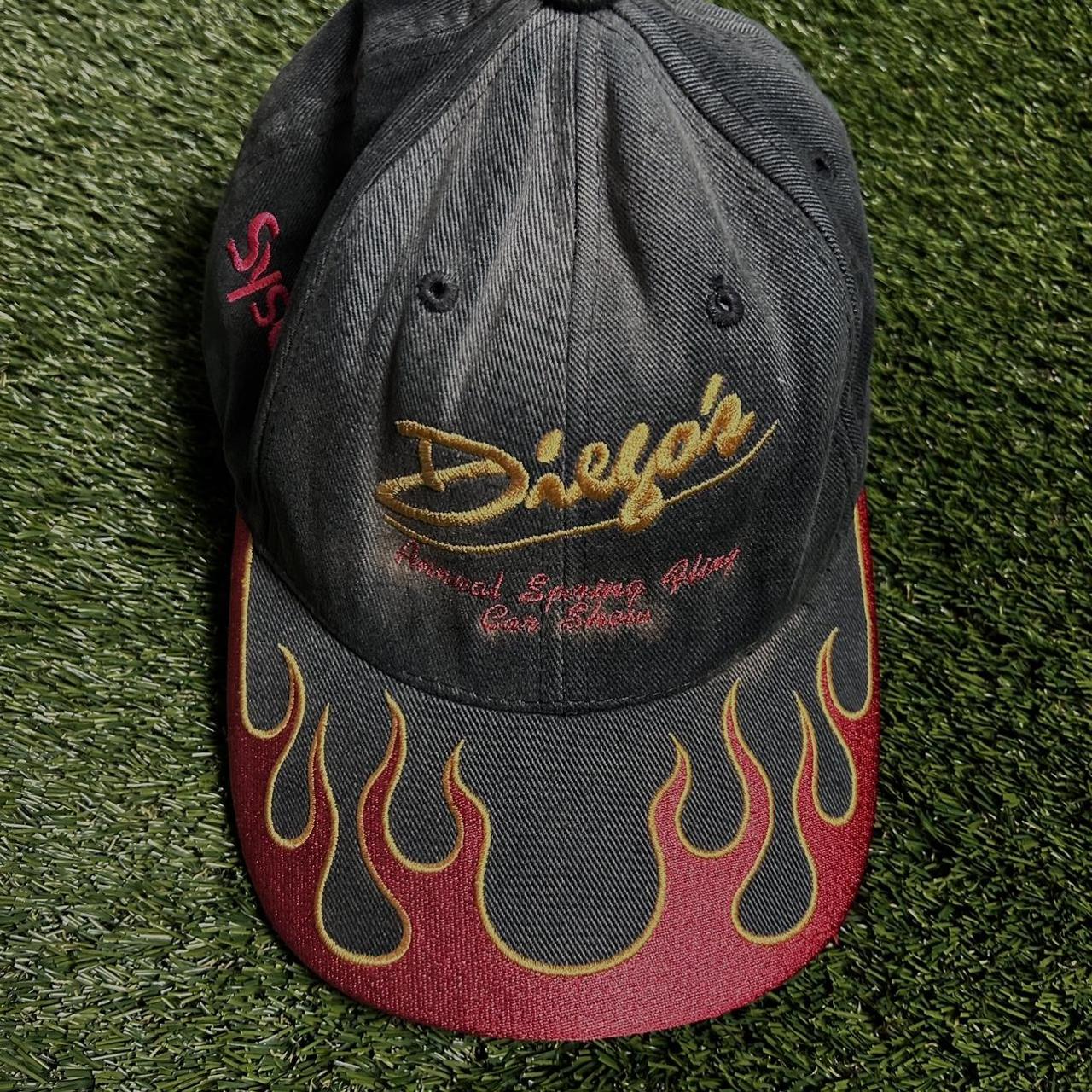 Faded flames hat -Velcro Strap -Dm for questions - Depop