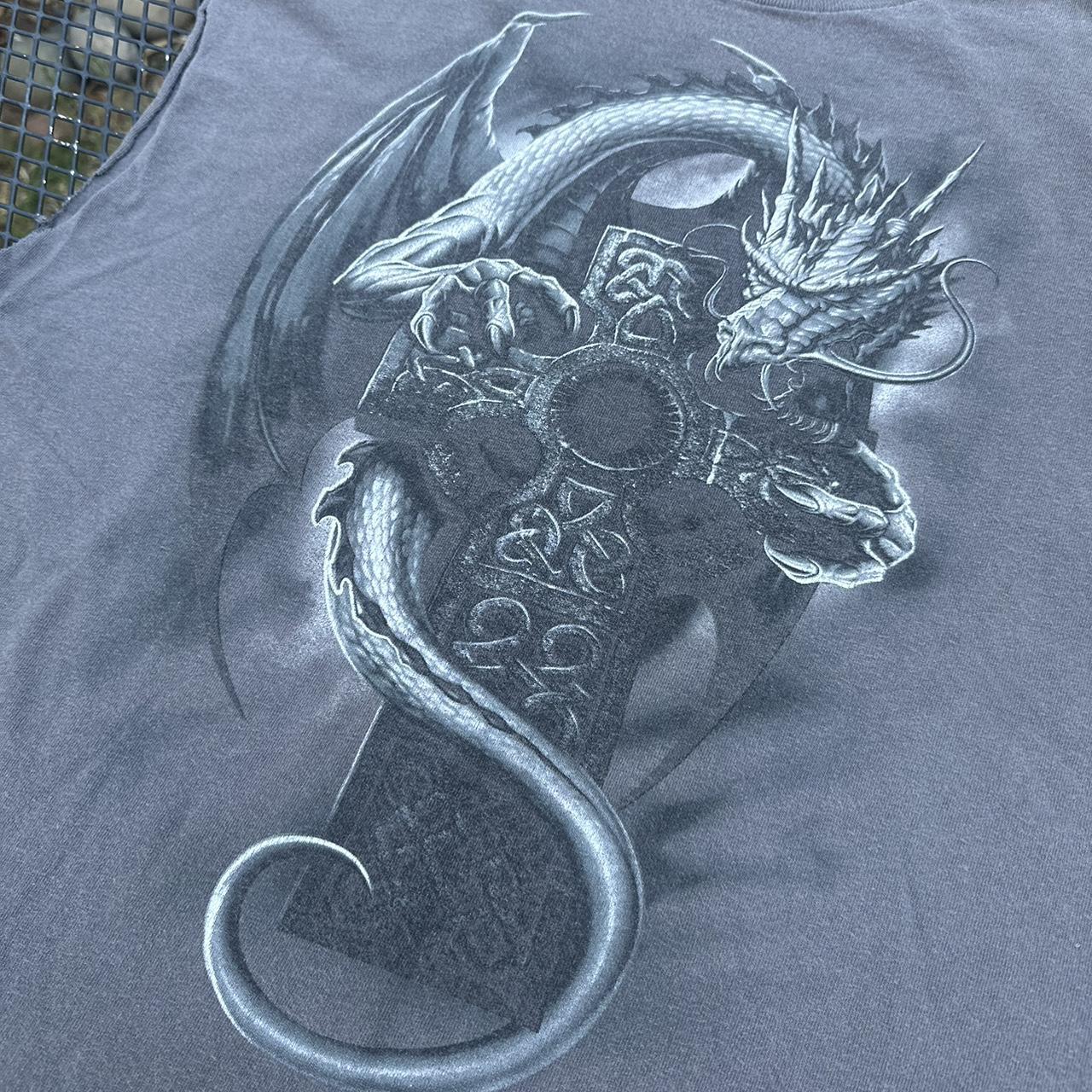 y2k dragon tee 😈 super clean design 😽 has chopped... - Depop