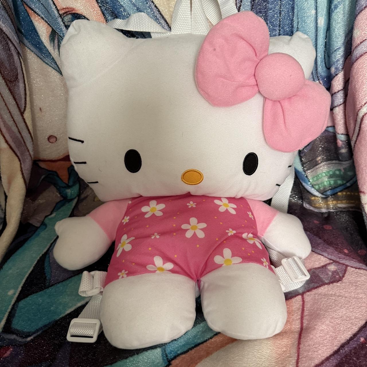 silly hello kitty plush backpack with pouch ⩩﹕🌷... - Depop