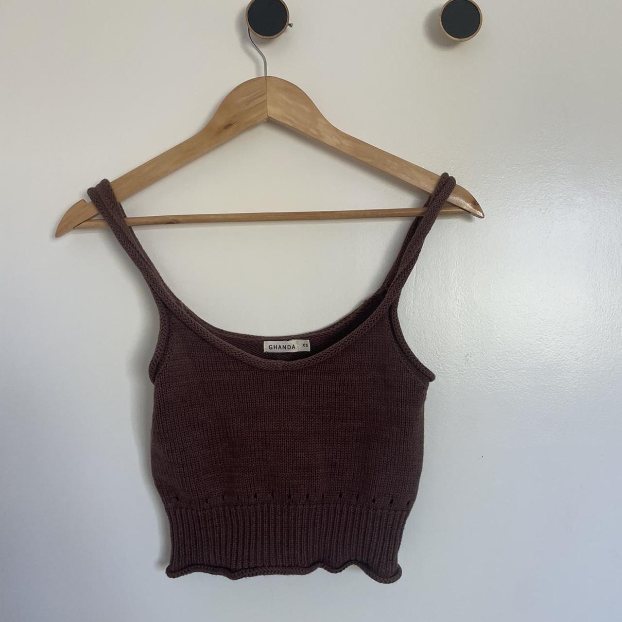 Ghanda brown tank. So cute and only worn once! - Depop
