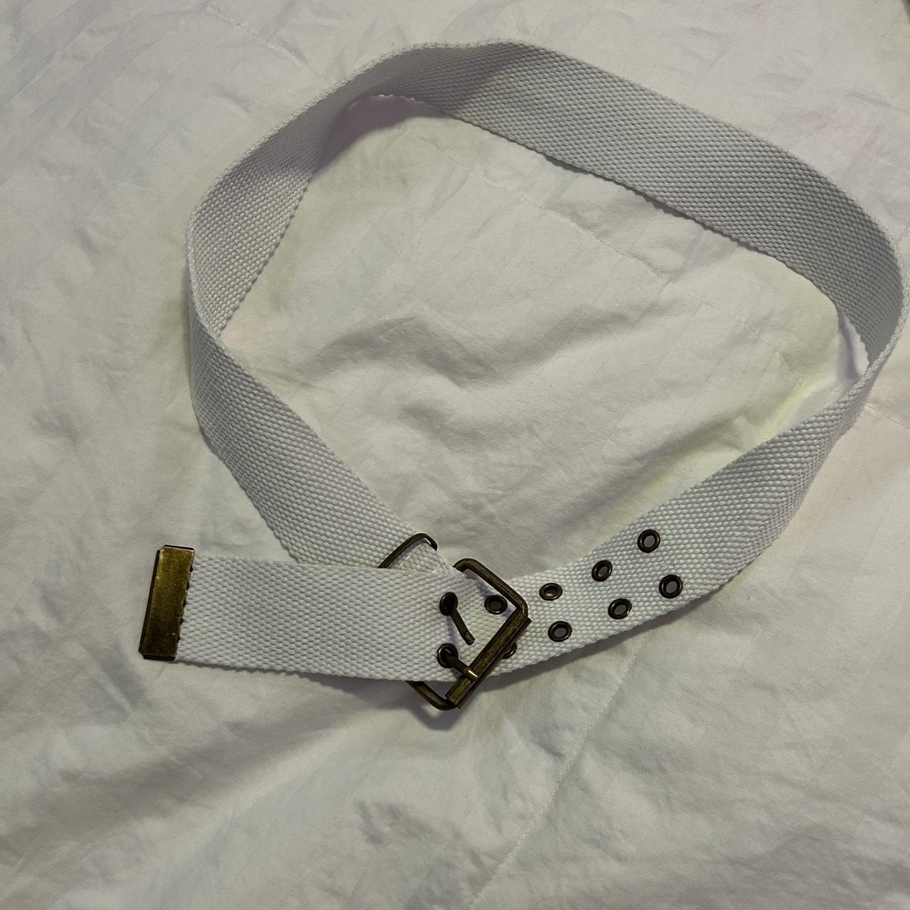 simple white belt - idk what brand measurements... - Depop