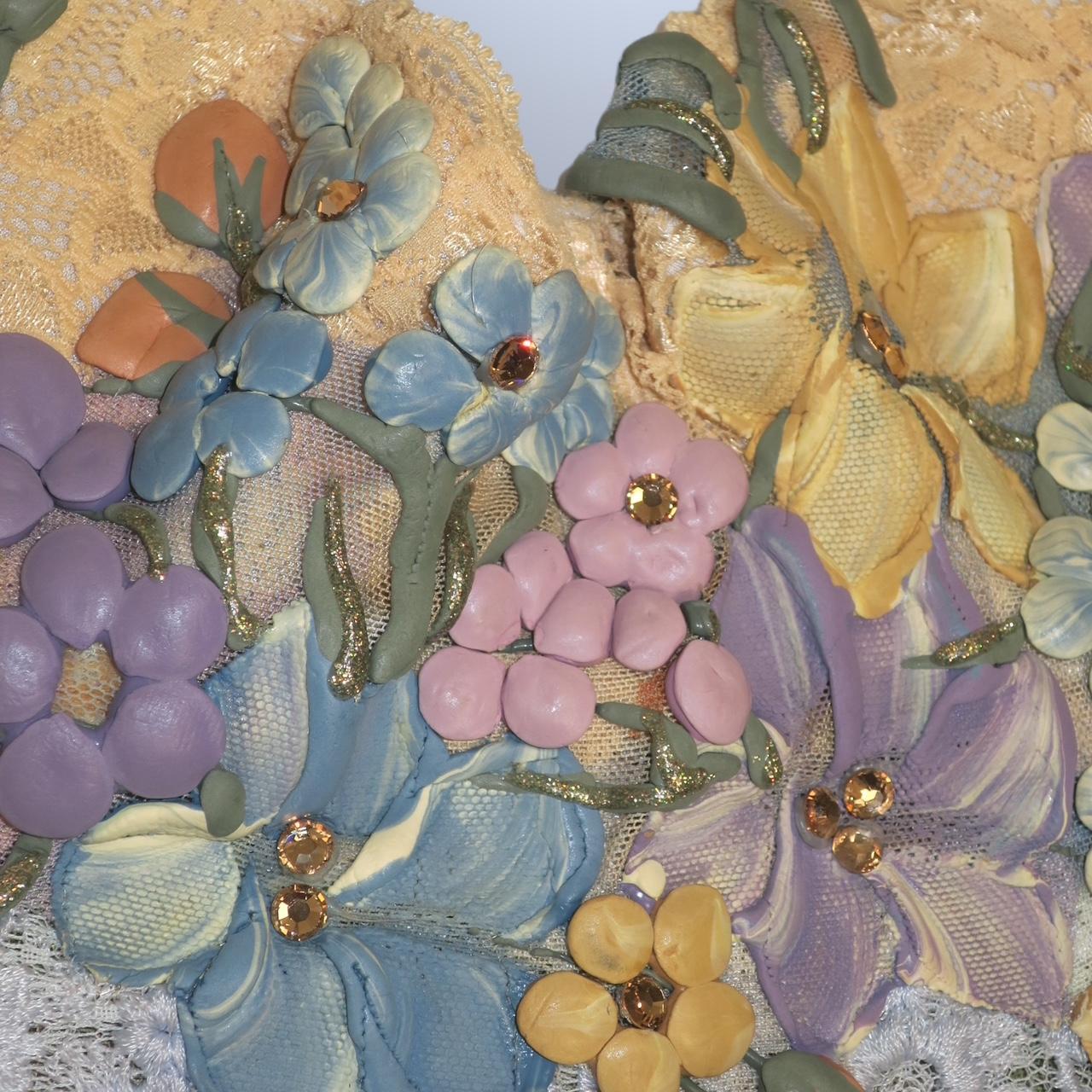 Ema Savahl Couture Clay Floral Corset Back Top-sz... - Depop