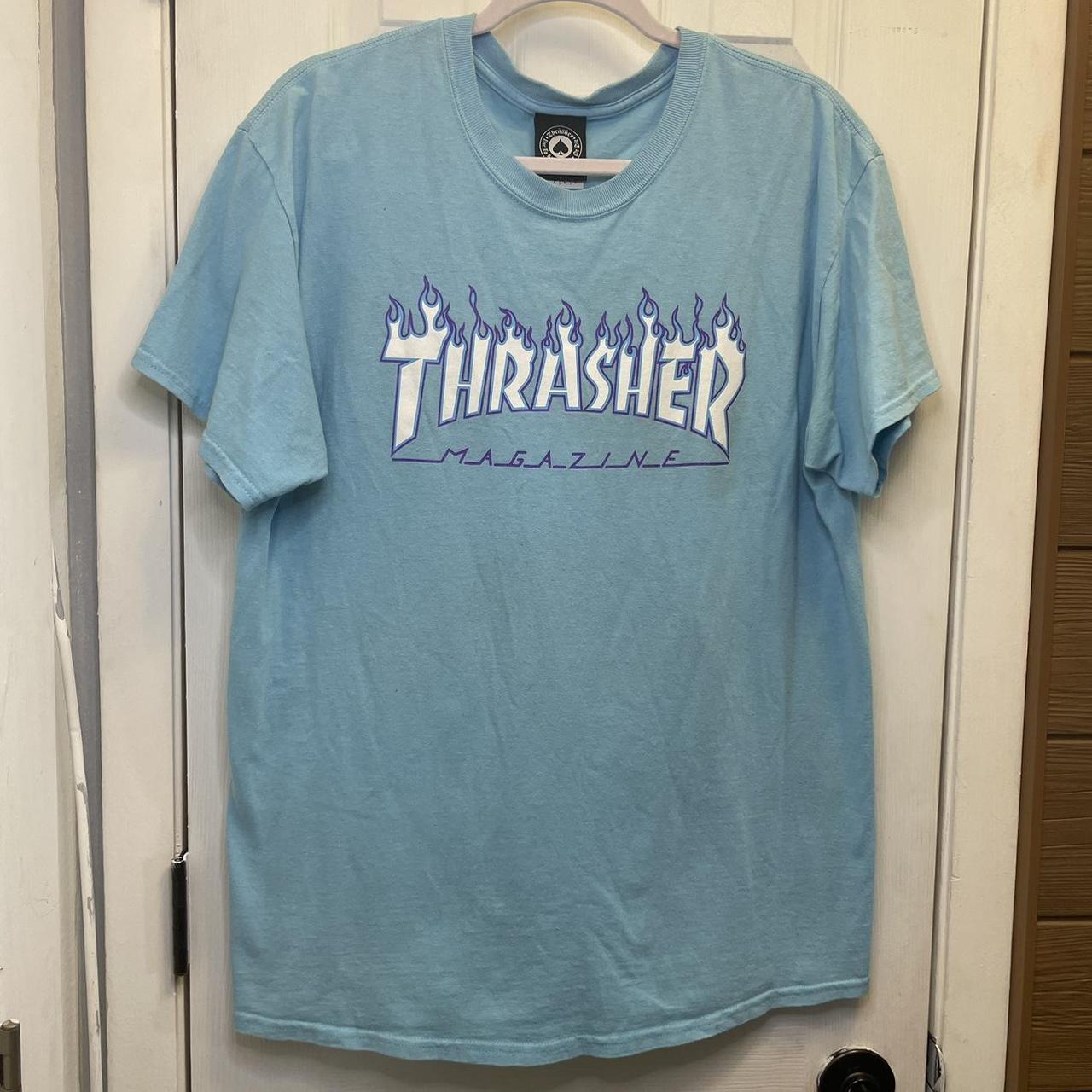 Thrasher Light Blue T-Shirt Not my style anymore,... - Depop