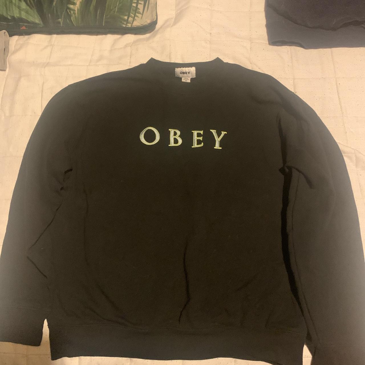 Oversized Obey sweatshirt Embroidered logo Size... - Depop