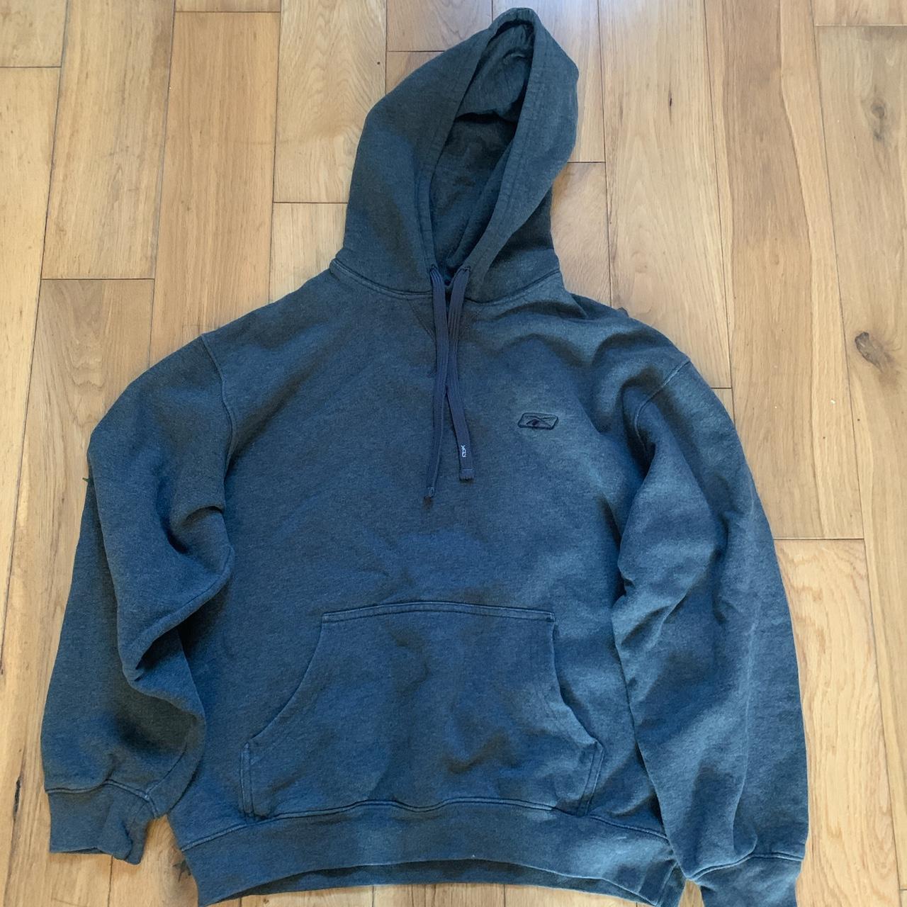 Vintage Reebok hoodie Grey Size small true to size... - Depop