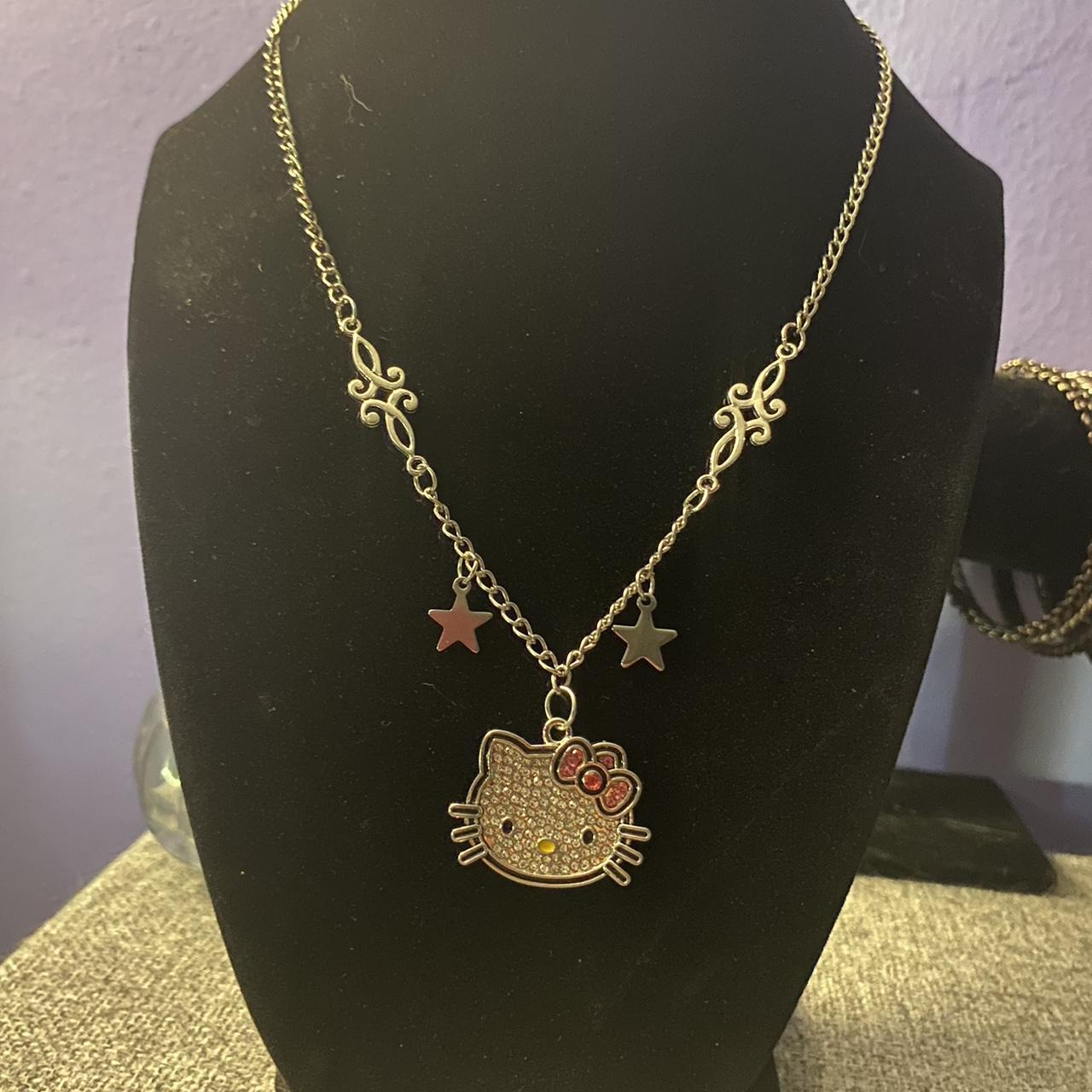 Y2K handmade hello kitty necklace #y2k #... - Depop