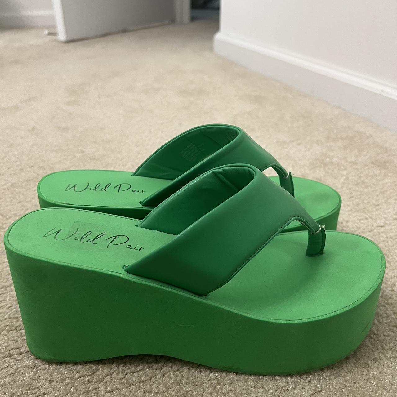 Green platform sandals Soo comfy and cute! ‼️PLEASE... - Depop