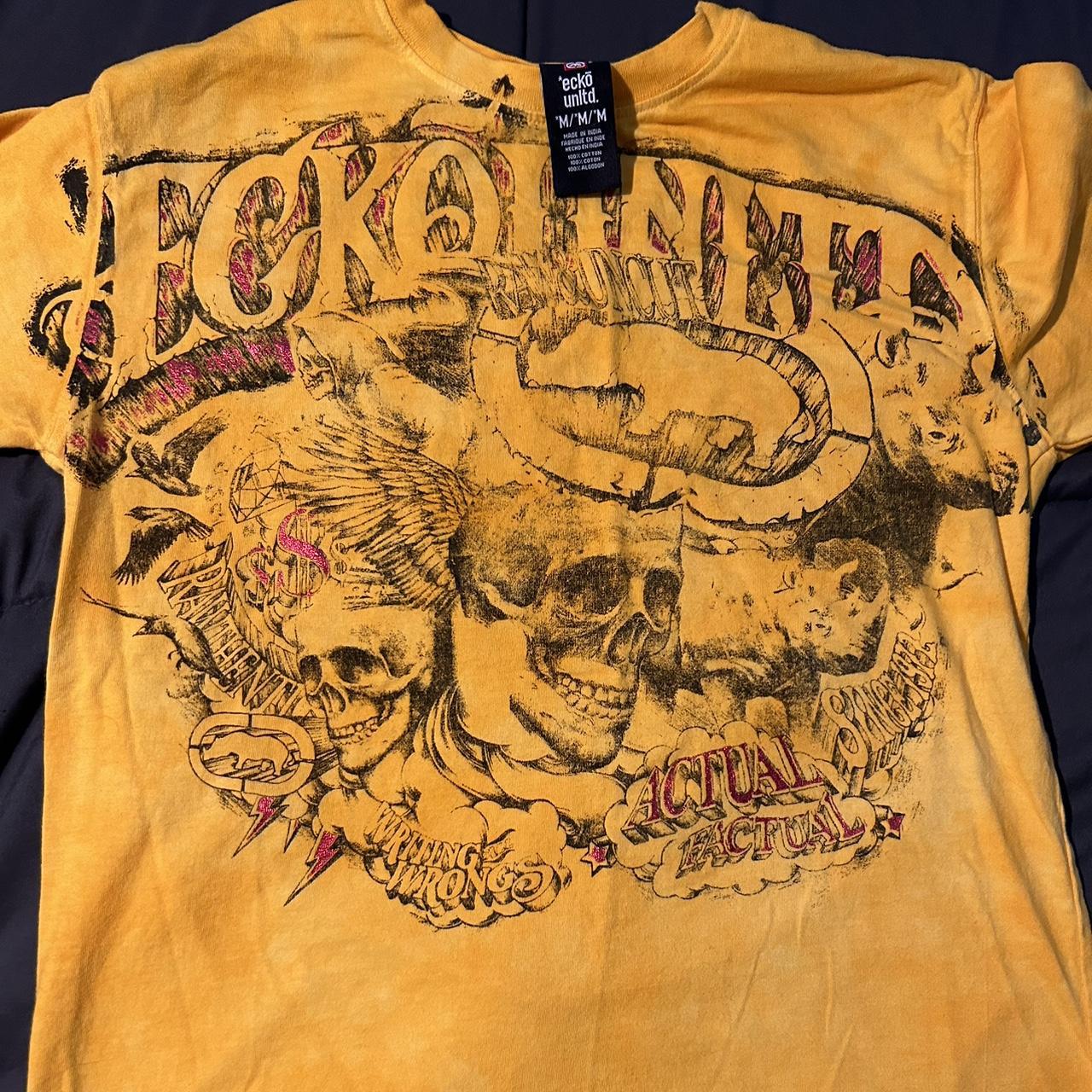 Ecko Unltd. Men's Yellow and Black T-shirt | Depop