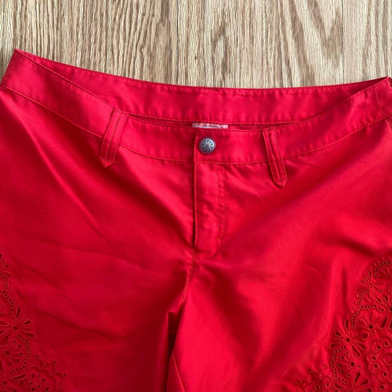 Athleta coastal bright red floral eyelet cut out... - Depop