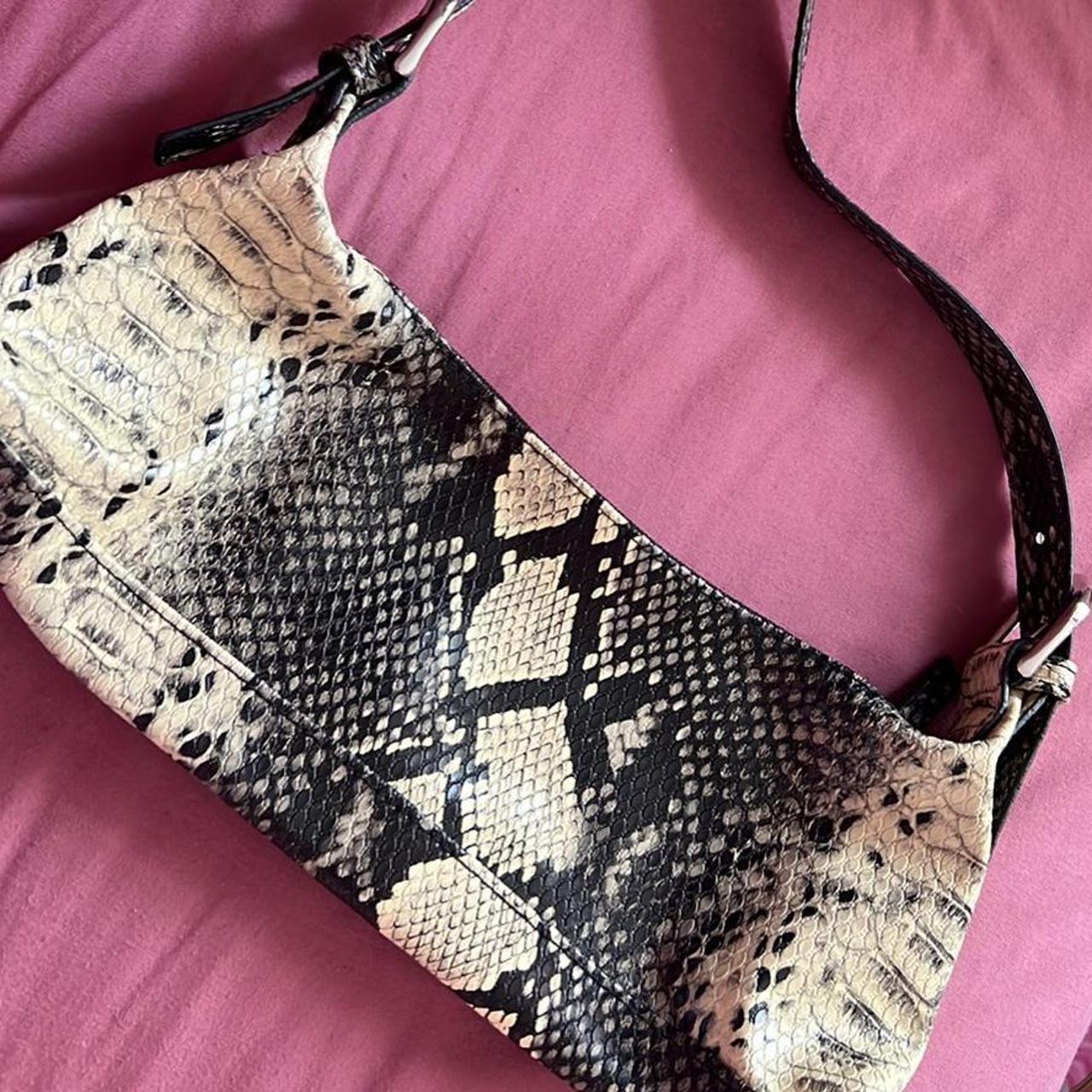 Faux leather snake skin bag from monki Used once... - Depop