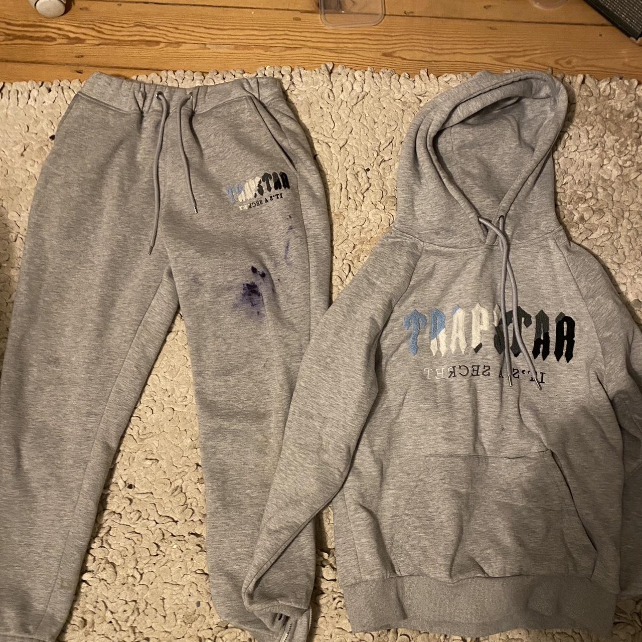 Trapstar tracksuit size s blue white grey Quite... - Depop