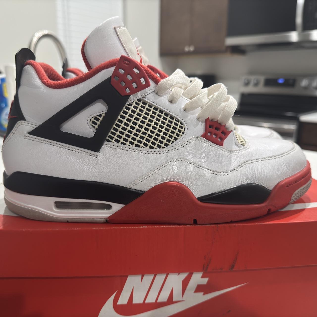Jordan 4 fire red og “2020” Size 10.5 No insoles... - Depop