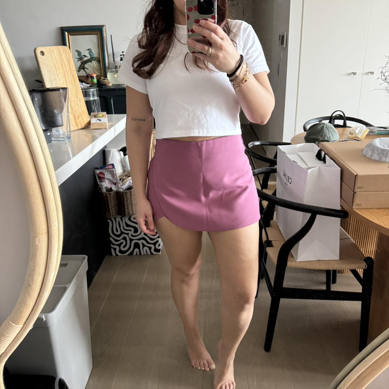 Zara skort in pink Size M Worn once - Depop