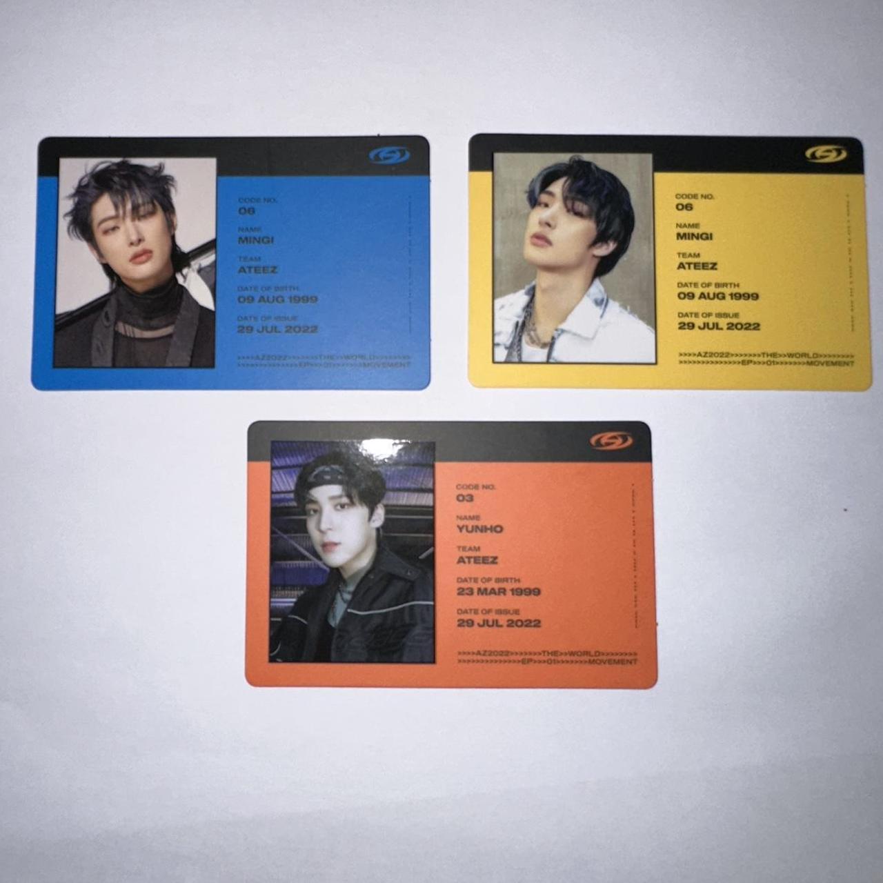 Ateez The World Movement ID cards Mingi and... - Depop