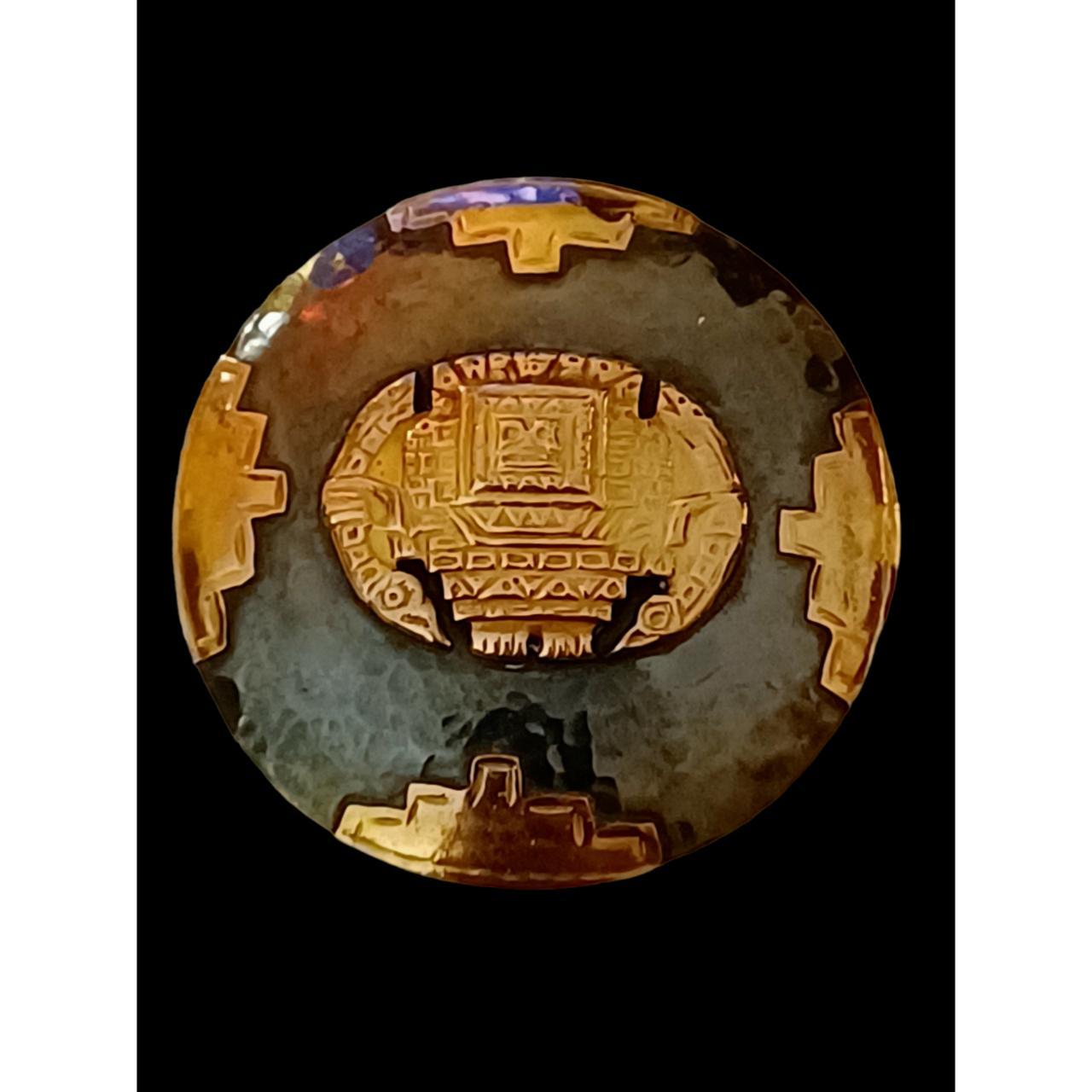 925 Sterling Silver And 18k Peruvian Brooch Pin... - Depop