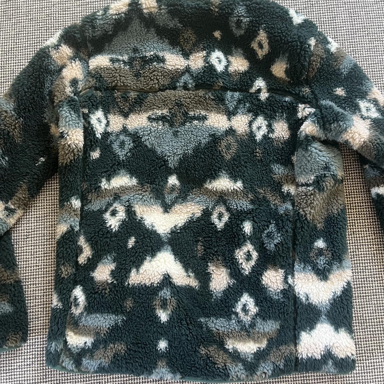 Columbia large zip up jacket, green multicolored... - Depop