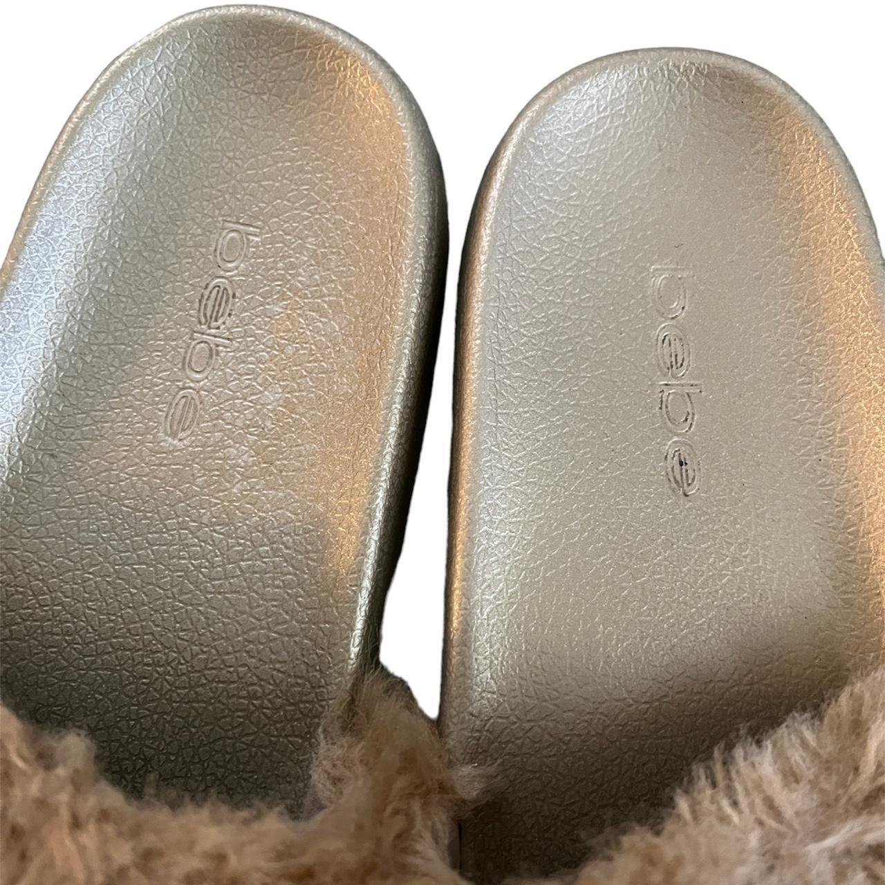 Y2K Bedazzled Furry BEBE Slides ~size 8, can also... - Depop