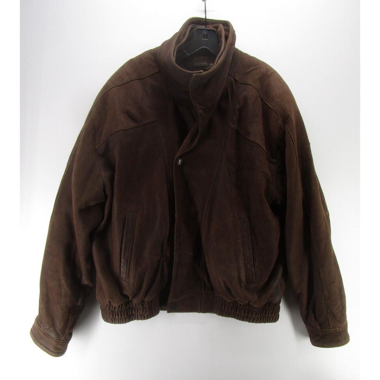 Wilsons Leather Jacket Men XL Brown Genuine Bomber... - Depop
