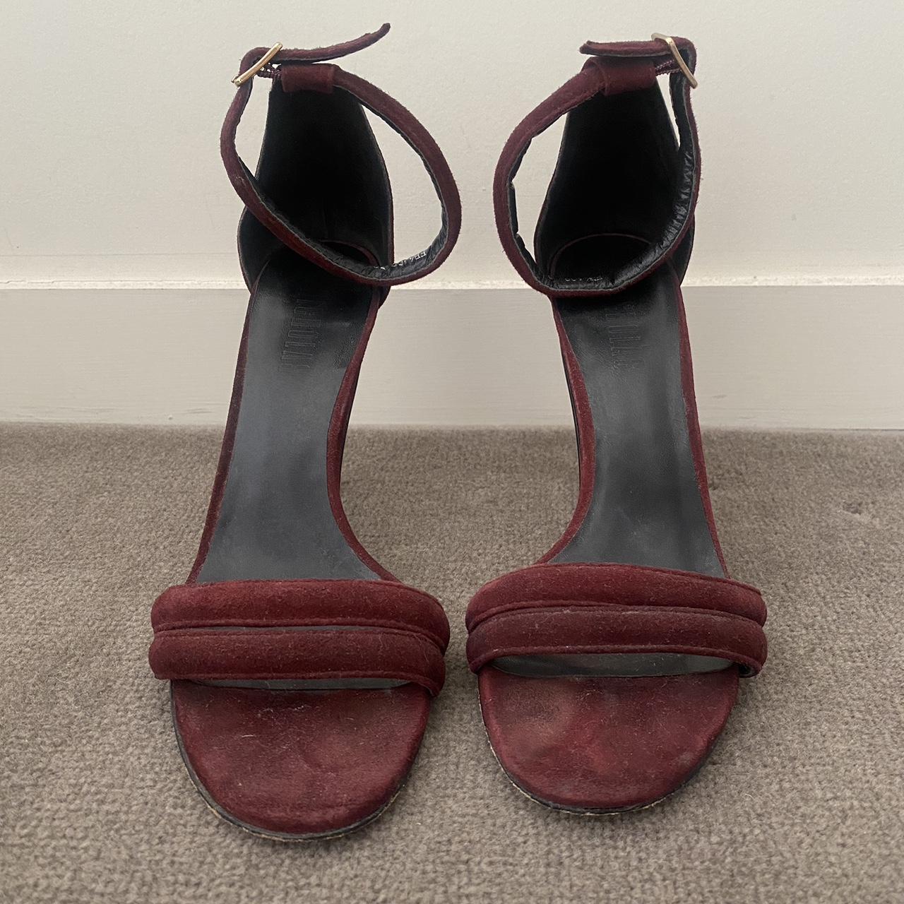 Nicholas Burgundy Suede Heels Size 39 but fits like... - Depop