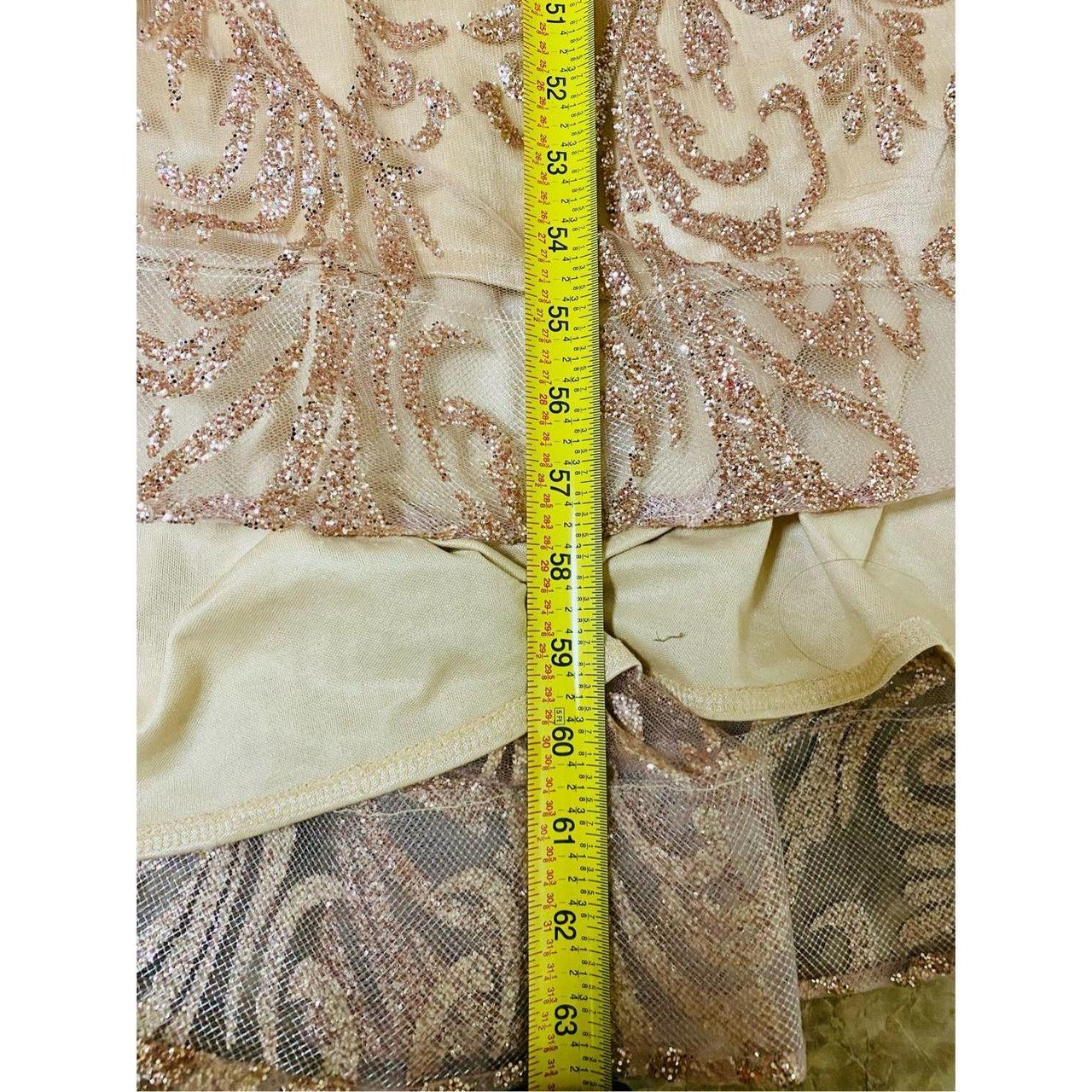 Sparkling Gold Long Runway Dress - Party/Cocktail Dress - Depop