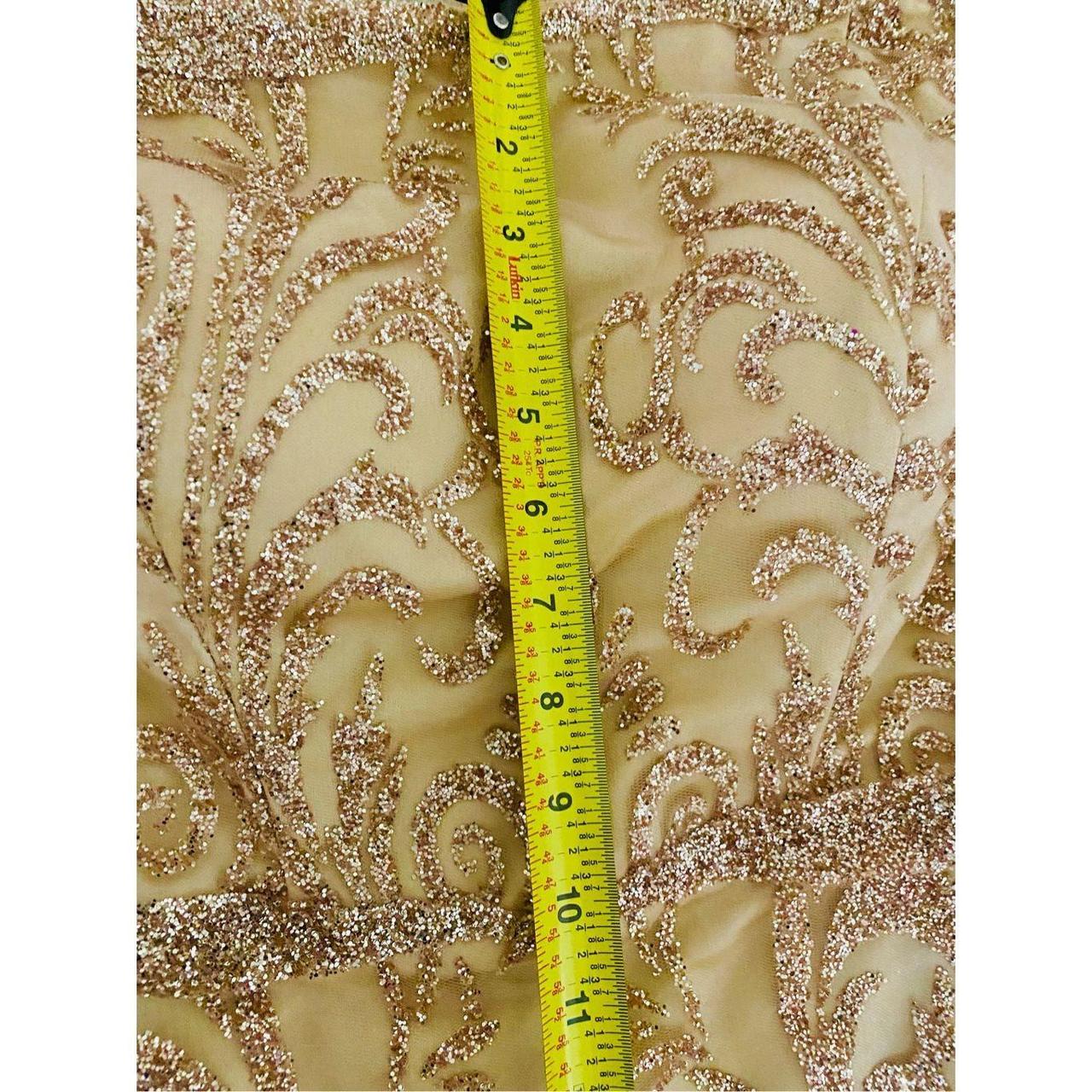 Sparkling Gold Long Runway Dress - Party/Cocktail Dress - Depop