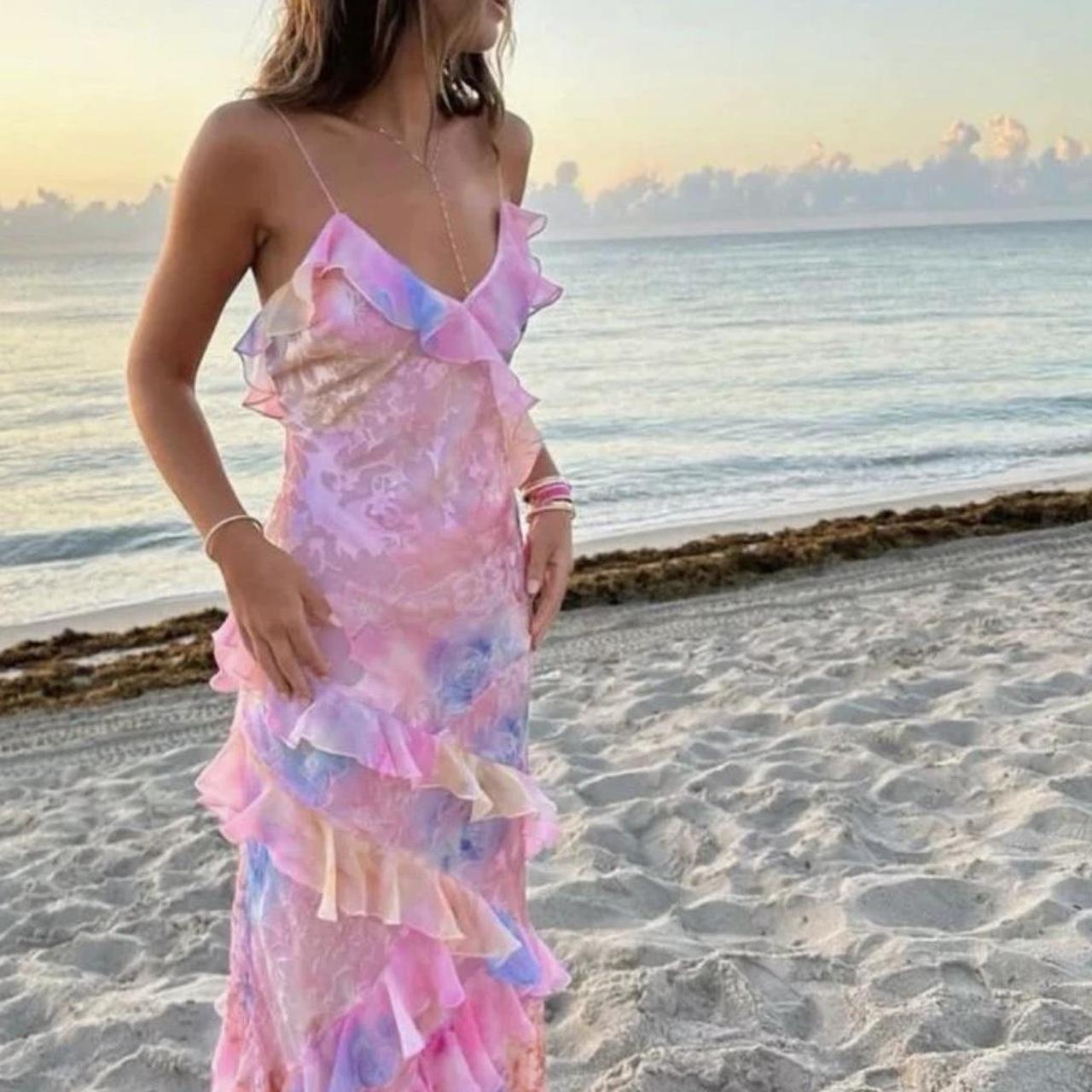 Loveshackfancy Rialto Ruffled Silk-Blend Gown - Depop