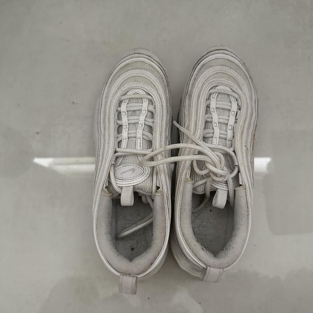 Used white nike air max 97s - Depop