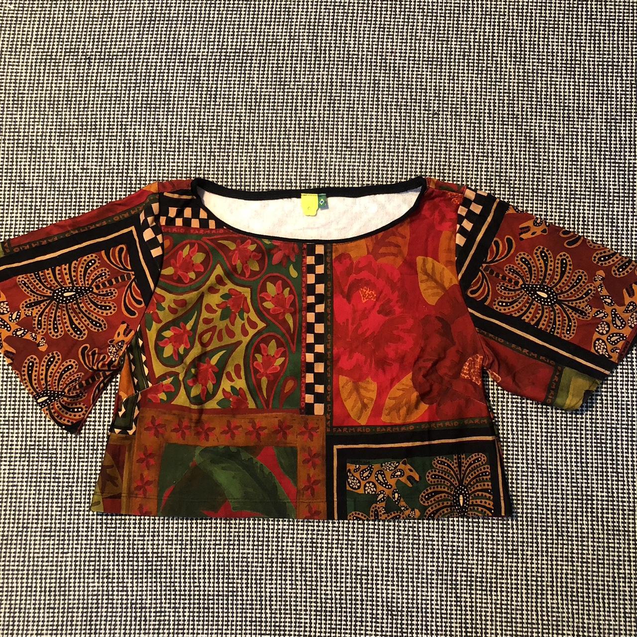 Farm Rio Red Crop Top - Size 10/M - Lovely Top -... - Depop