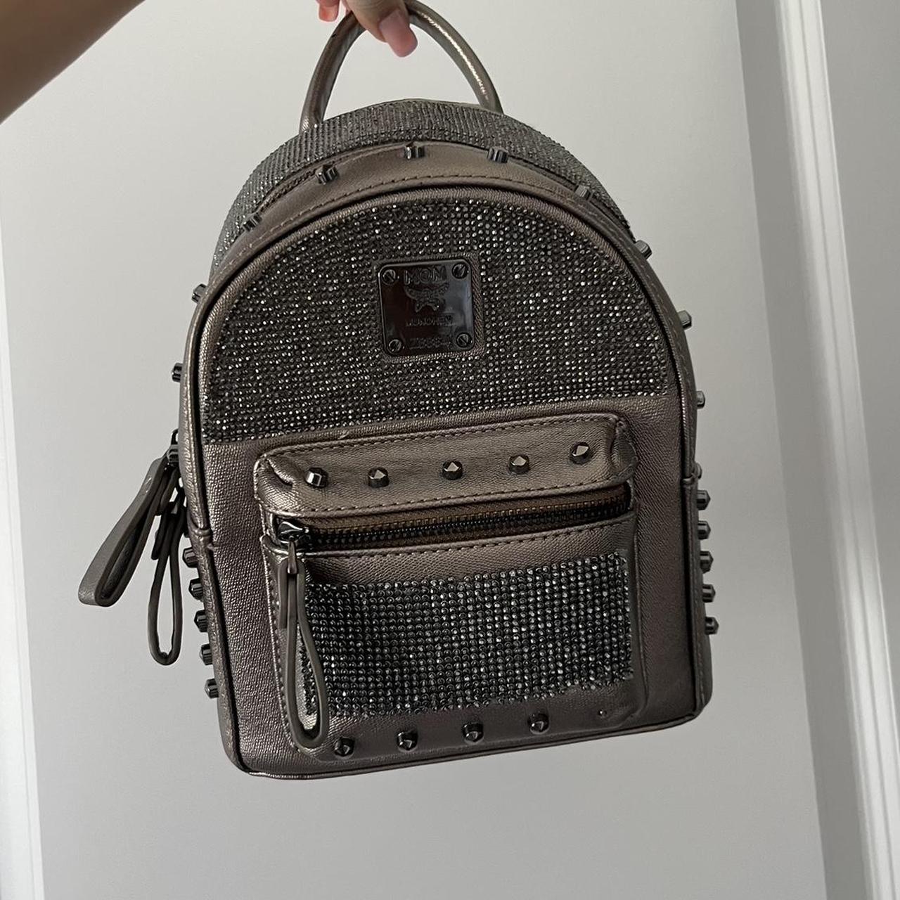 Gray mini backpack-purse with glitter PRICE IS $25... - Depop