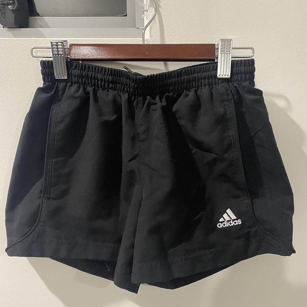 Black adidas running shorts UK 9-10Y Can fit a size... - Depop