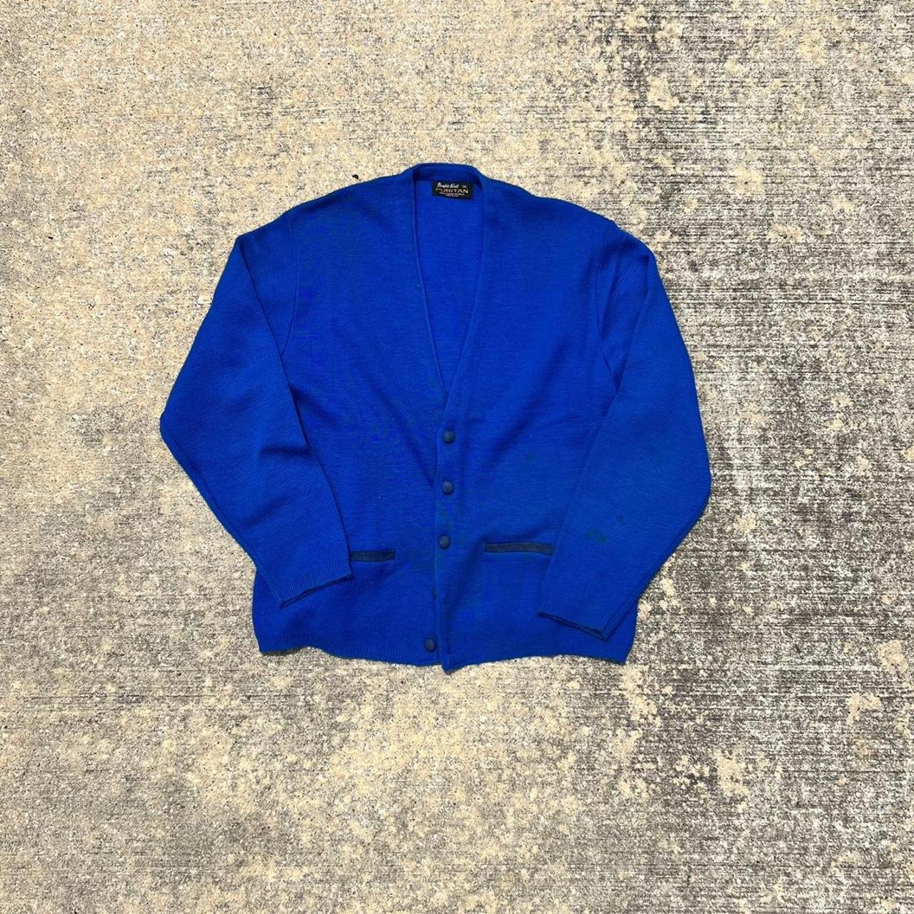 60s vintage Puritan blue cardigan -condition: 9/10... - Depop