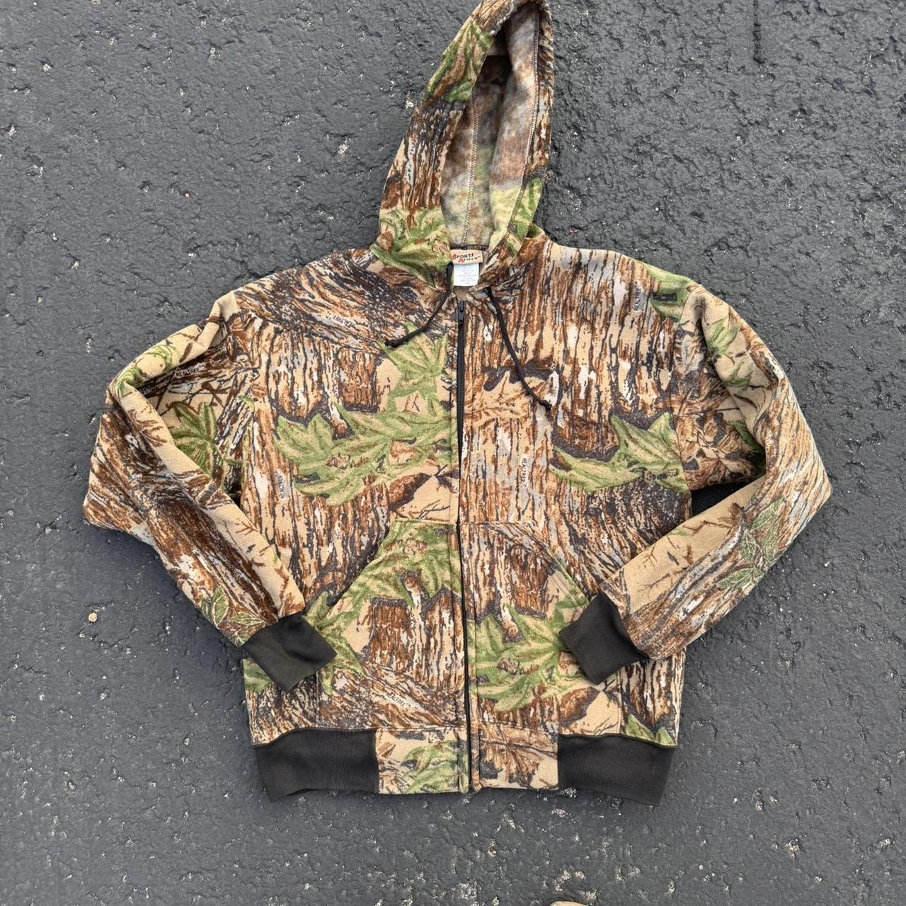 Vintage Real Tree Camo zip up hoodie condition:... - Depop