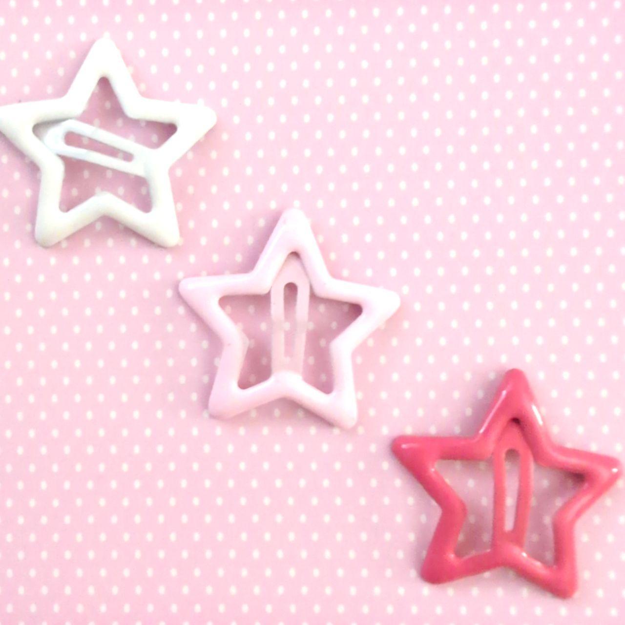 Pink Star Hair Clip 3PC Bundle Lot Red White Hair... | Depop
