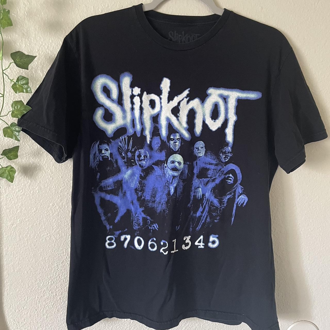 Slipknot “870621345” band Y2K grunge t-shirt size L... - Depop