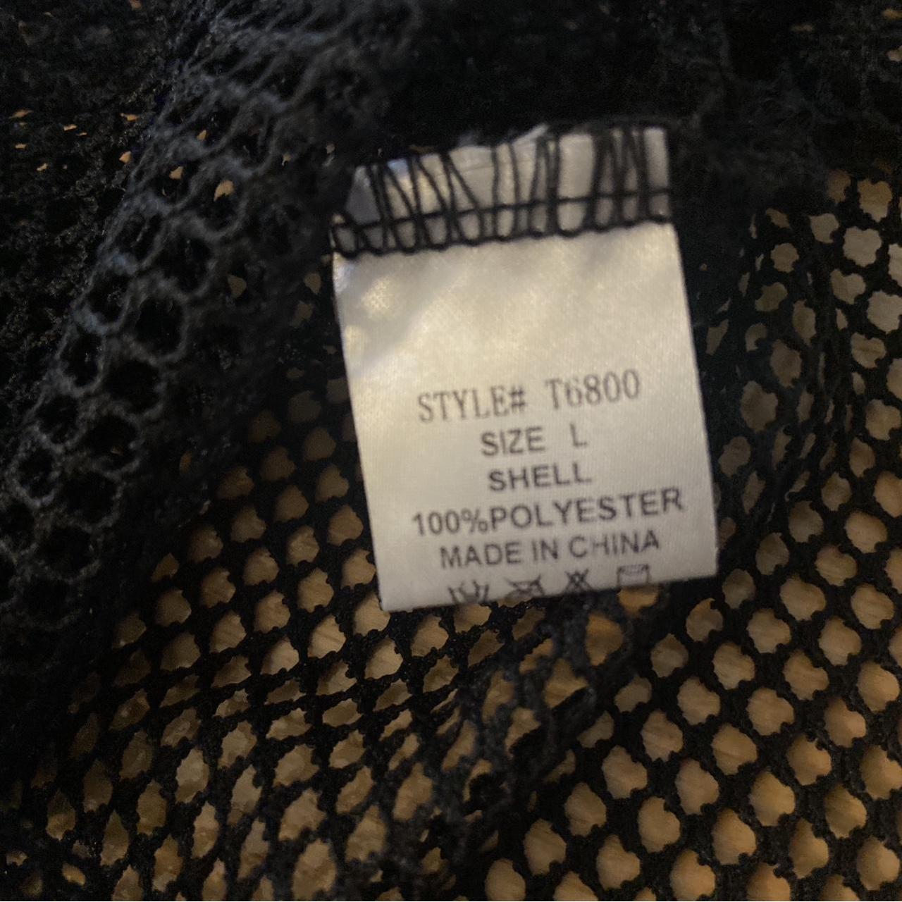 cropped long sleeve fishnet top size says L fits... - Depop