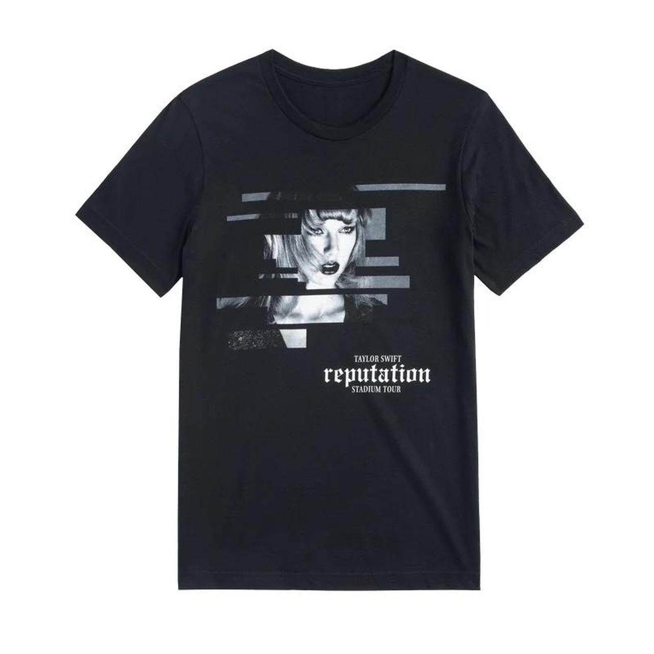 Taylor Swift reputation black tour tee with block... - Depop