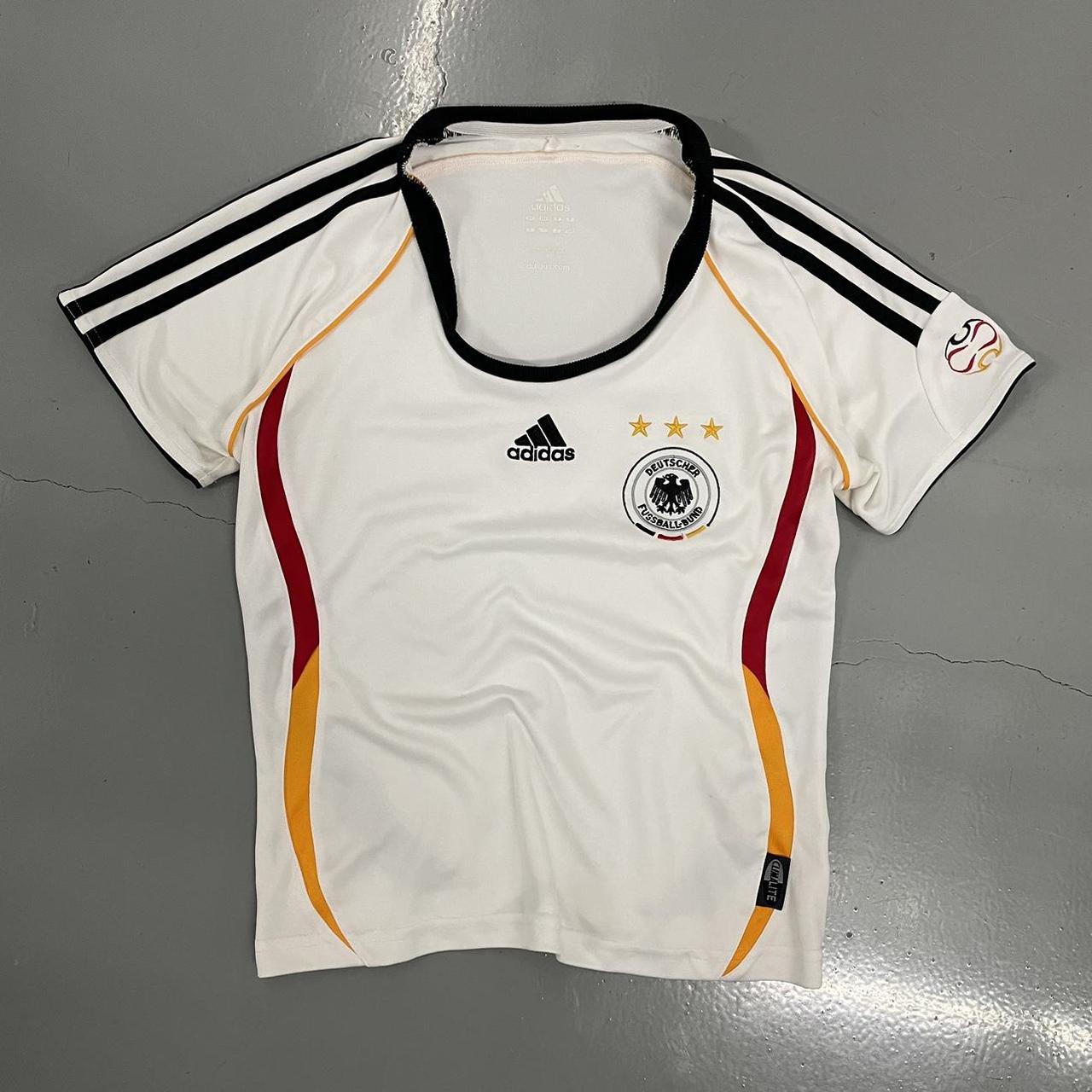 Vintage adidas Germany Soccer Futbal bloke baby tee... - Depop