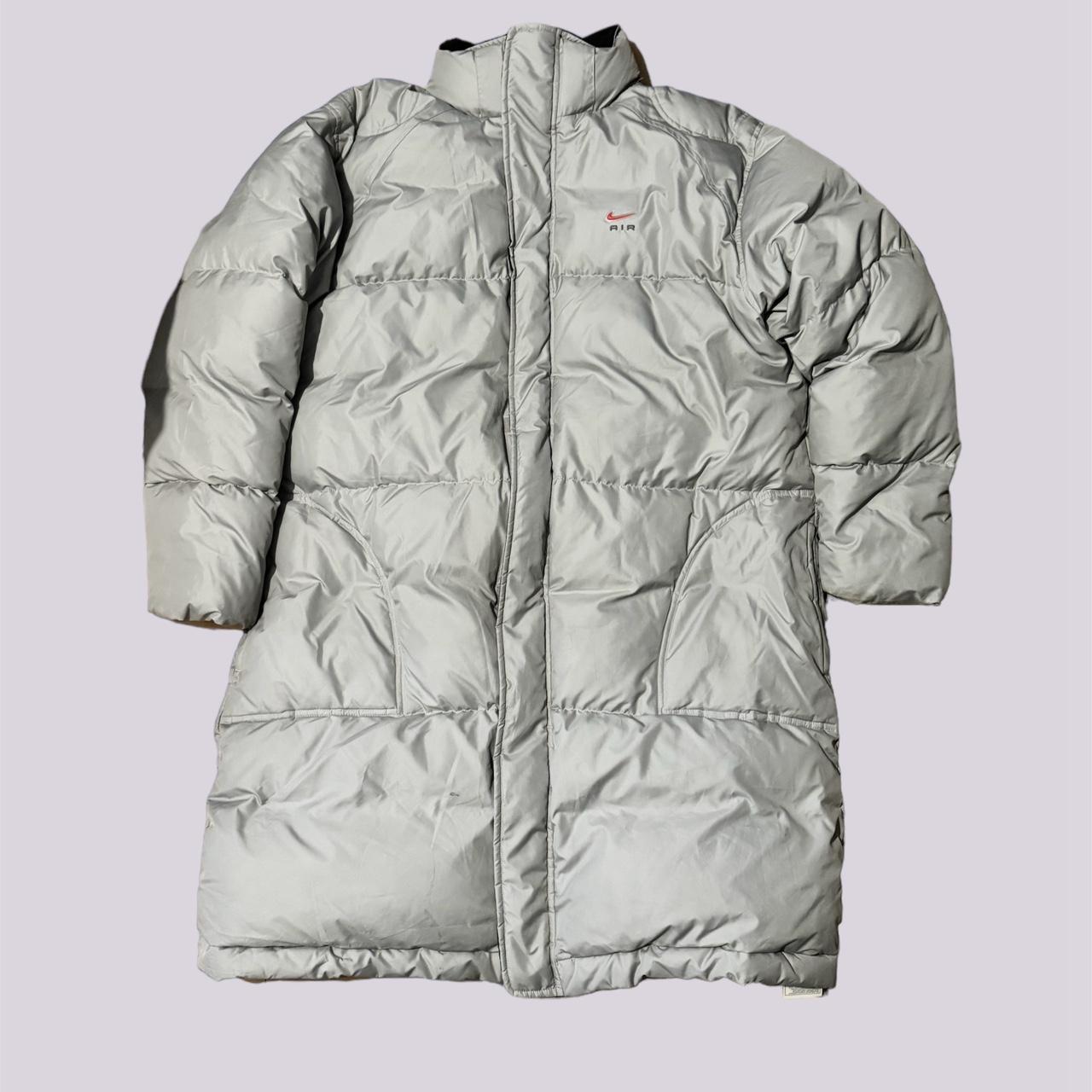 2000s Vintage Nike Puffer Jacket Beautiful silver... - Depop