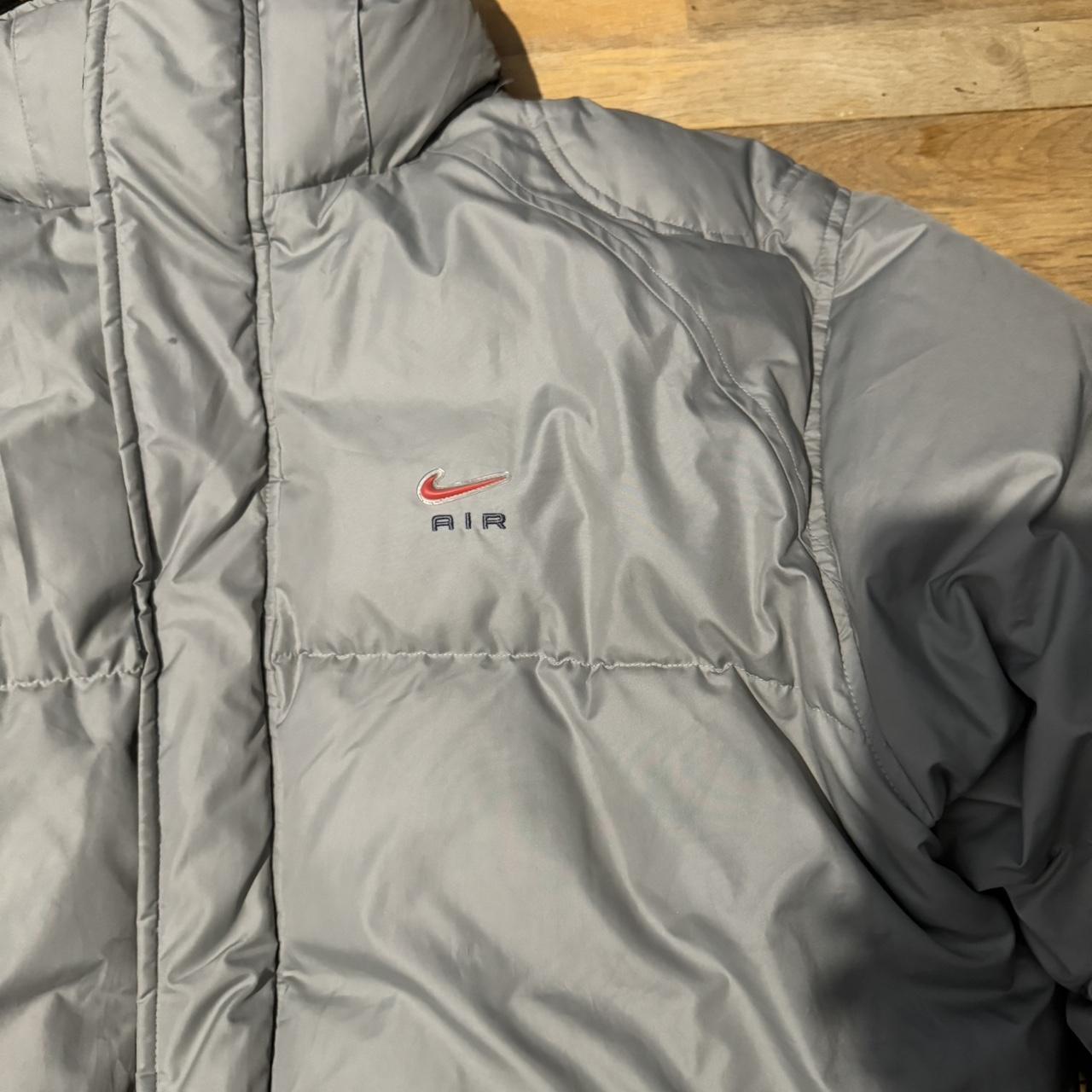 2000s Vintage Nike Puffer Jacket Beautiful silver... - Depop